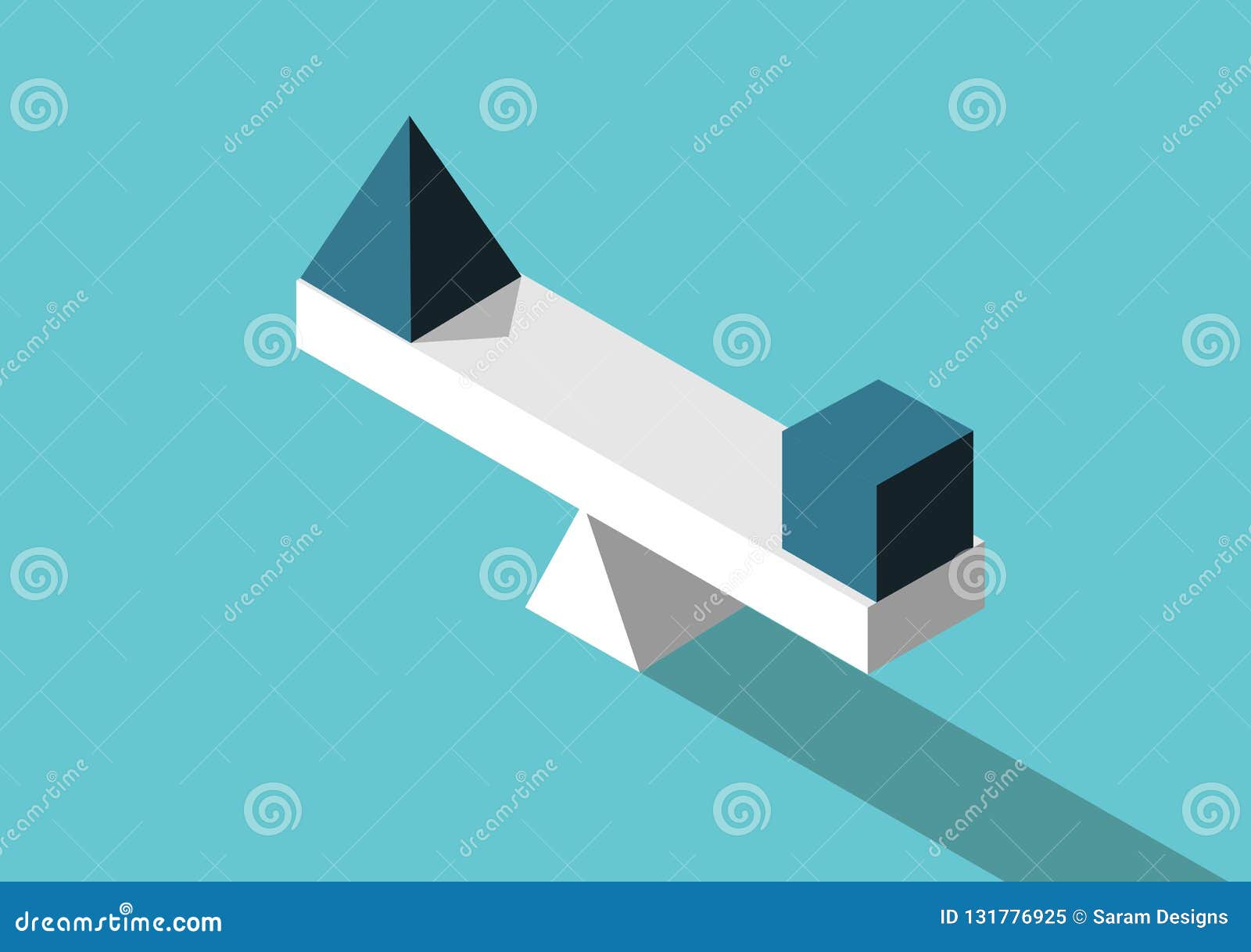 Isometric Pyramid, Cube, Balance Stock Vector - Illustration of flat ...