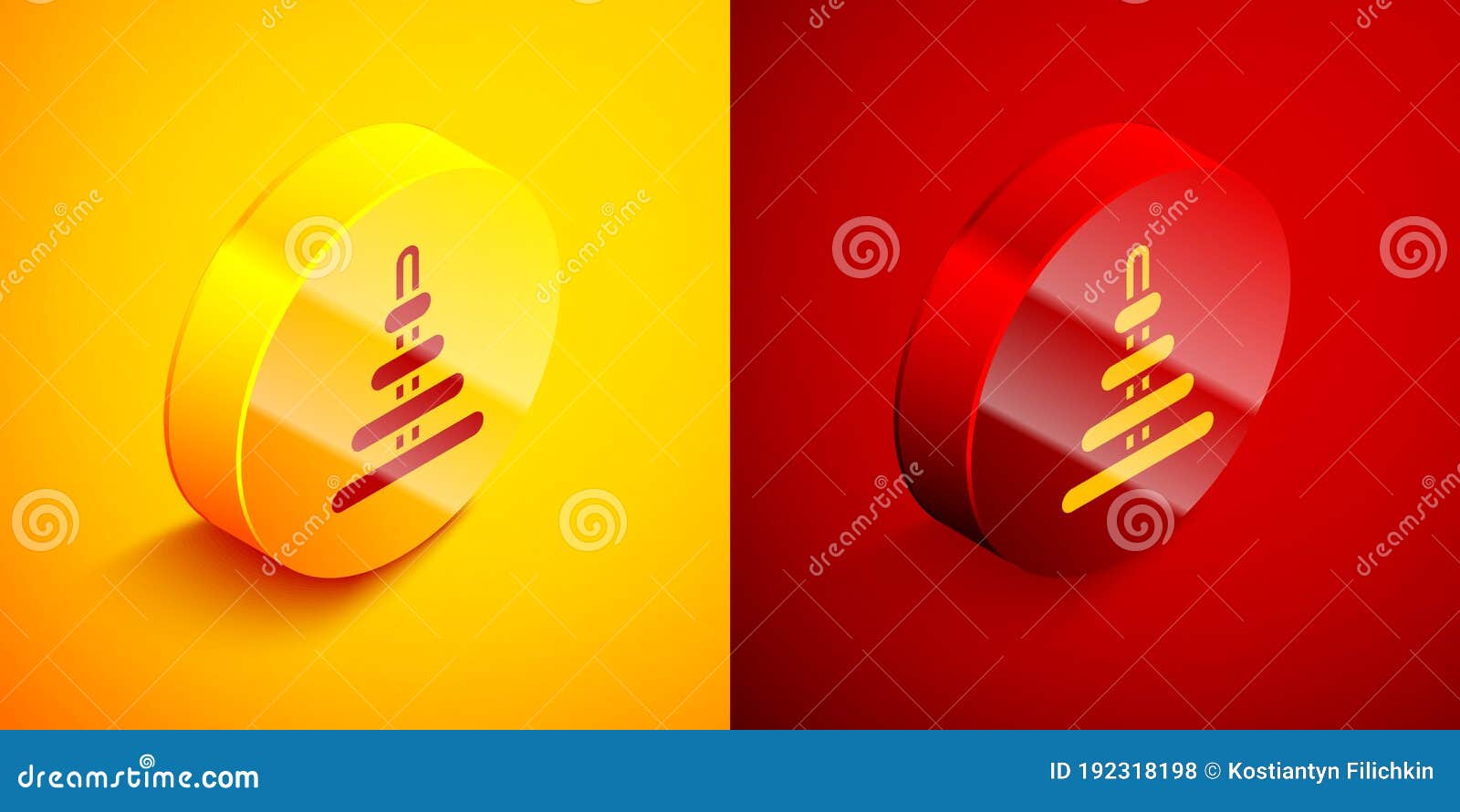 Isometric Pyramid For Infographic. Diagram Divided Into 4 Parts Cartoon ...