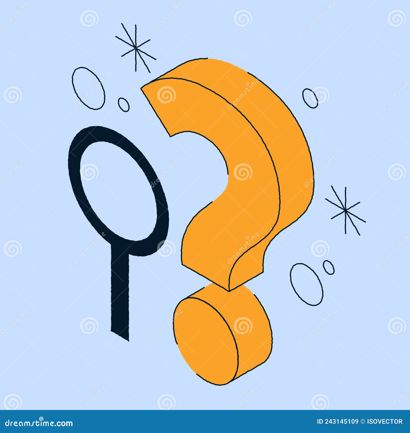 Isometric Question Concept Illustration Stock Vector - Illustration of ...