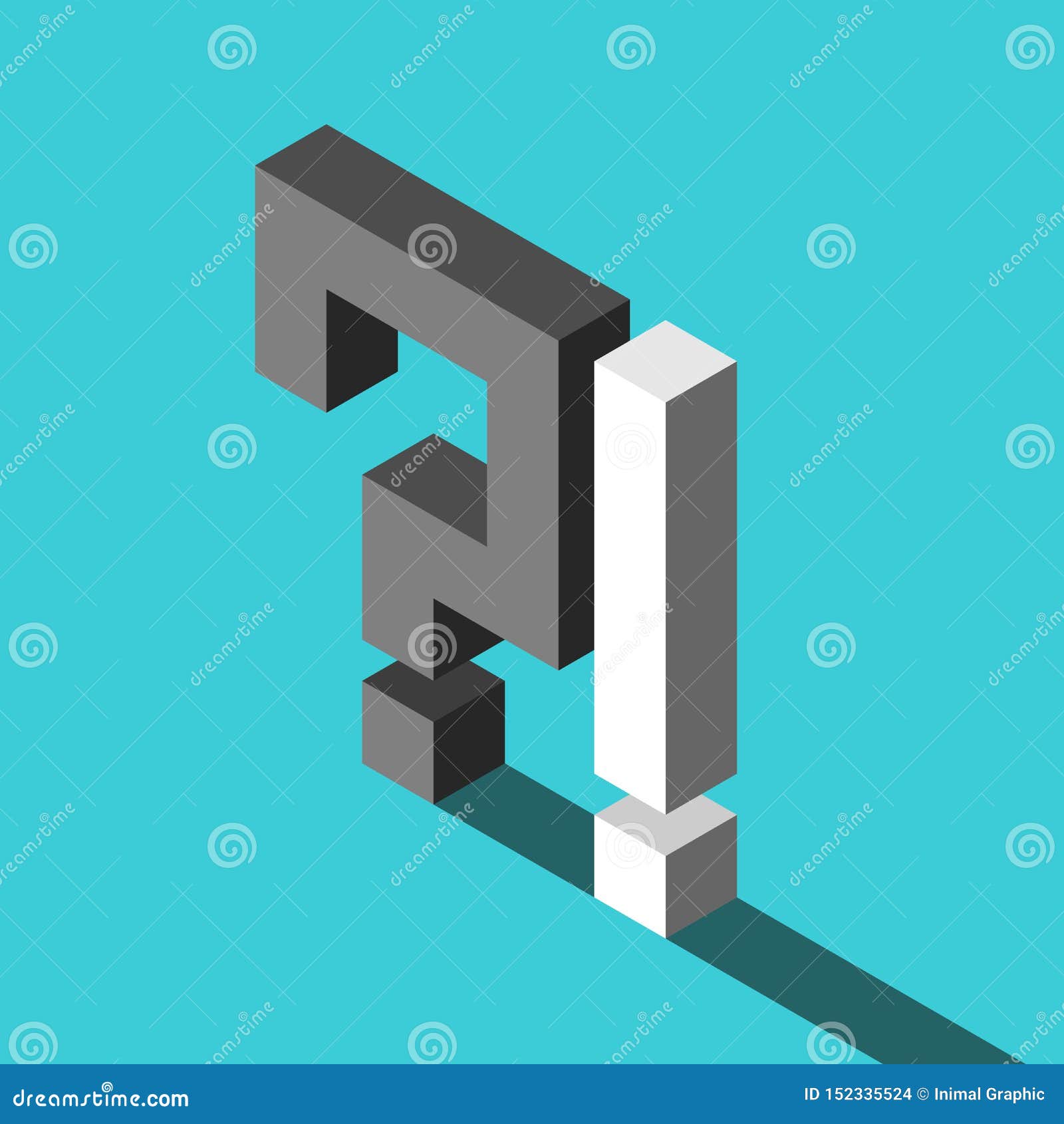 Isometric Question, Exclamation Mark Stock Vector - Illustration of ...