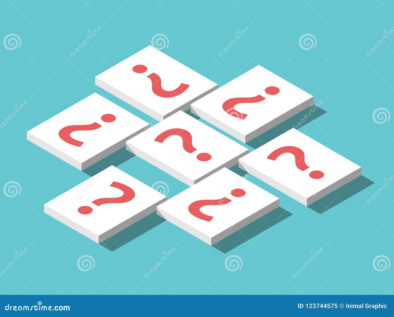 Isometric Question Mark Cards Stock Vector - Illustration of background ...