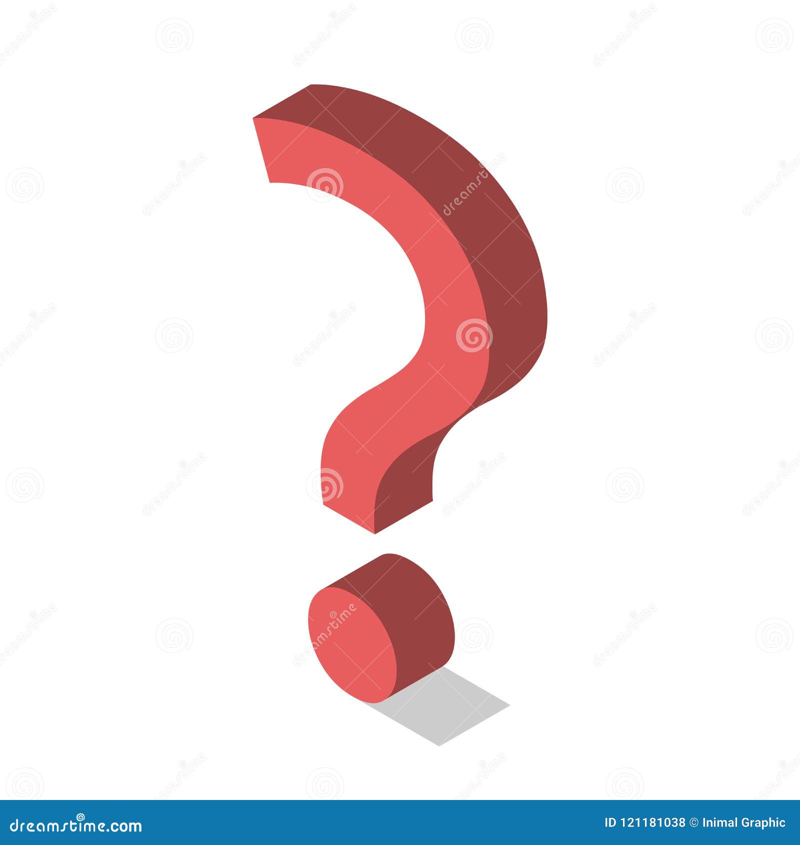 Isometric Question Mark Isolated Stock Vector - Illustration of flat ...