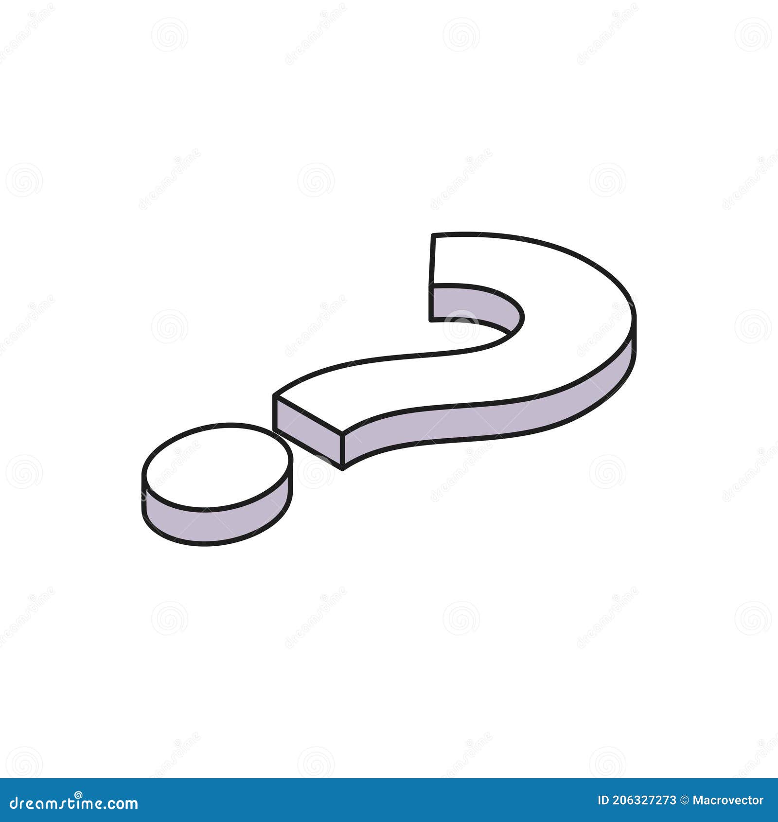 Isometric Question Mark stock vector. Illustration of problem - 206327273