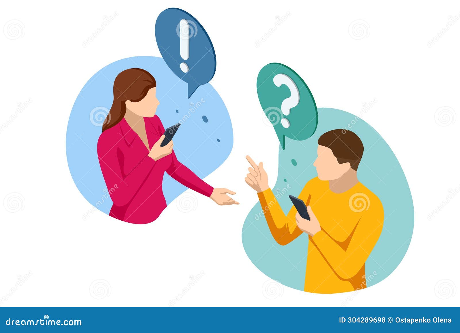 Isometric Question Marks, Message Box with Question, Chatbot Technology ...