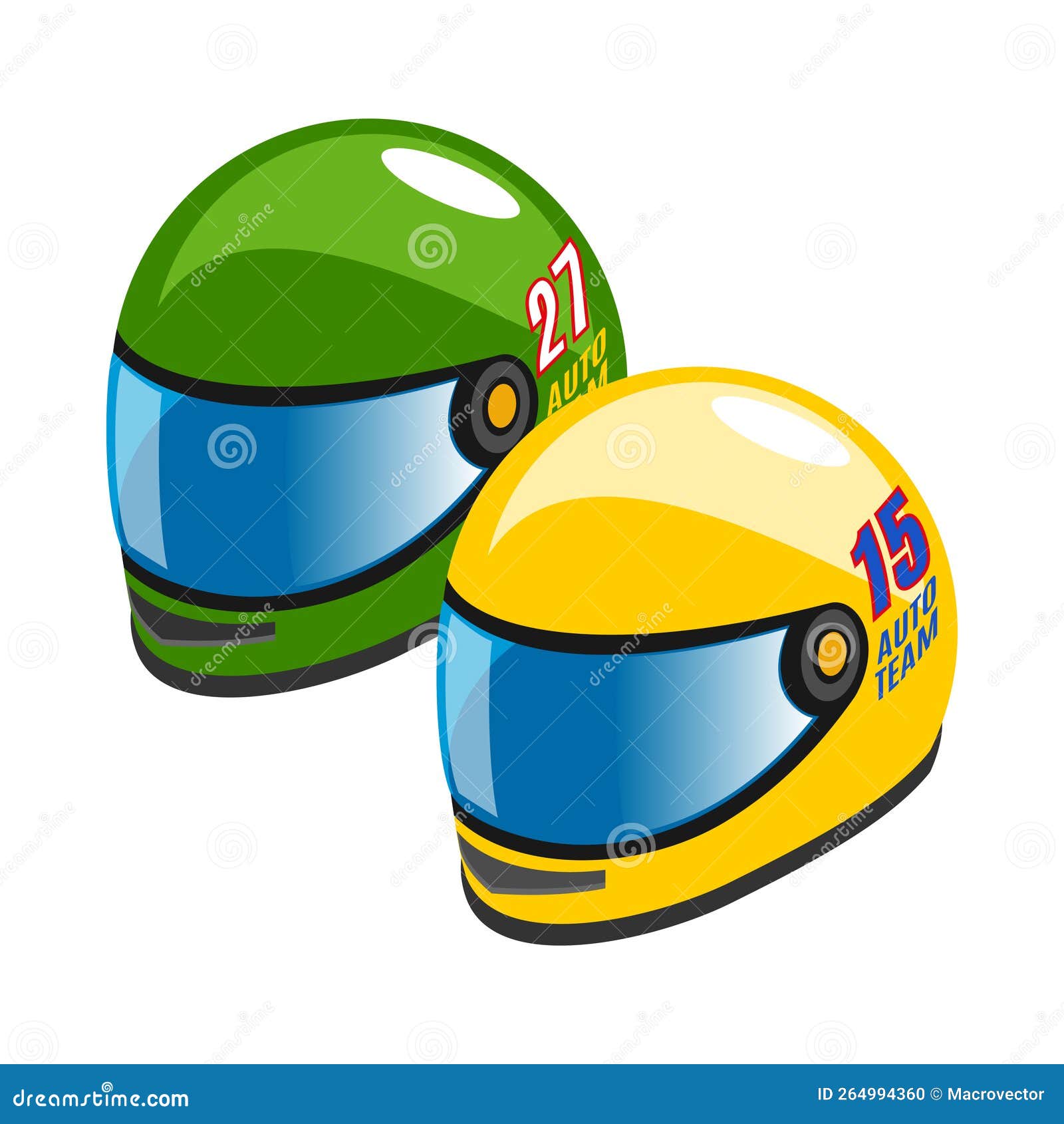 Isometric Racing Helmets Composition Stock Illustration - Illustration ...