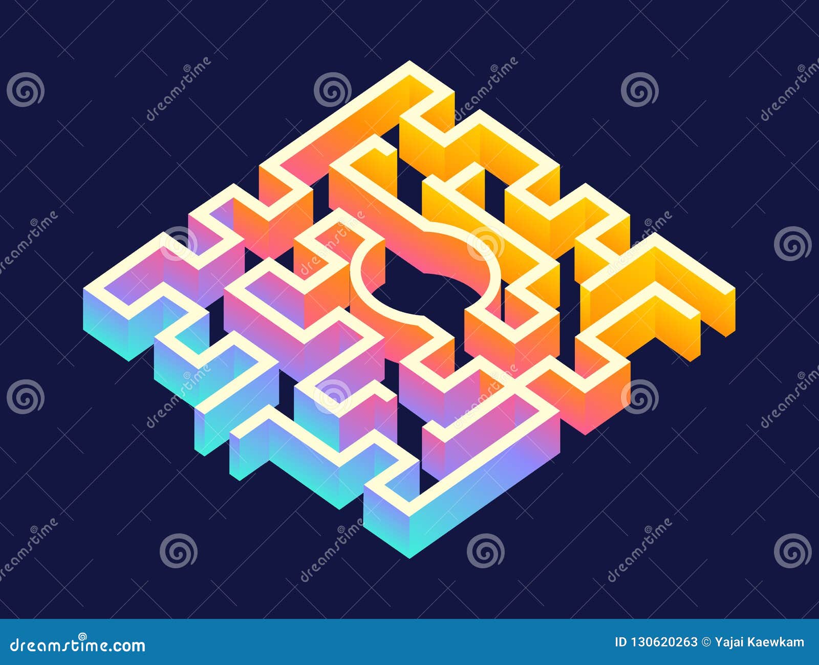 Isometric Rainbow Maze / Labyrinth Stock Vector - Illustration of ...