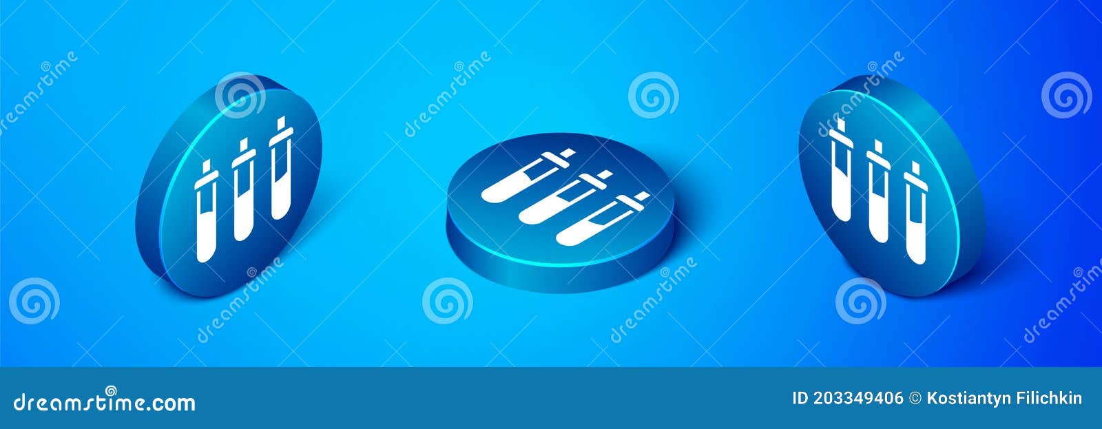 Blue Reagent Bottle For Physics And Chemistry Icon Isolated On ...