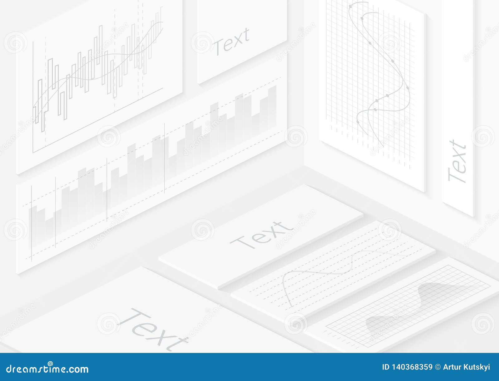 Isometric Realistic White Wall Infographics Elements. Vector ...