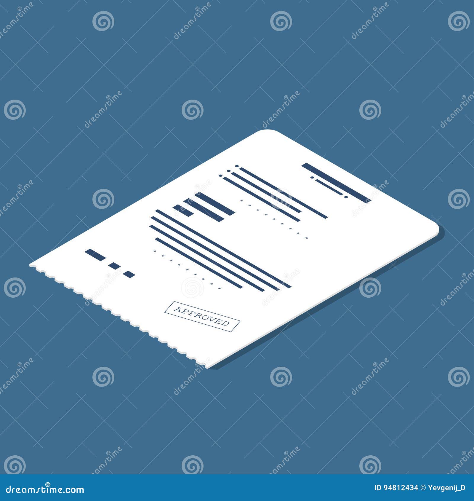 Isometric Receipt Icon. Accepted Bill, Invoice Stock Vector ...