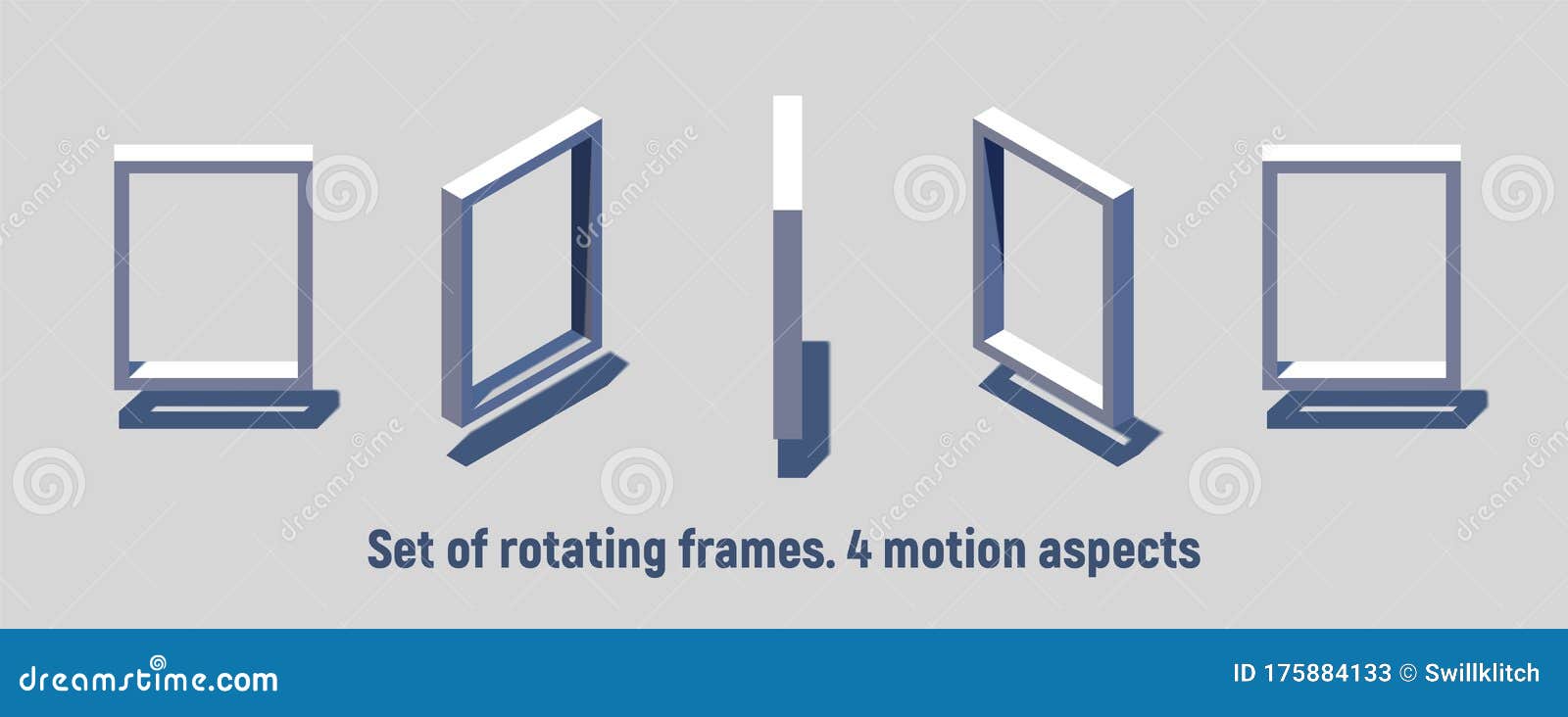 Isometric Rectangular Frame Rotating Stock Vector - Illustration of ...