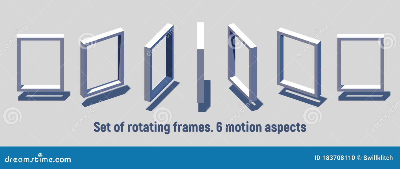 Isometric Rectangular Frame Rotating Stock Vector - Illustration of ...