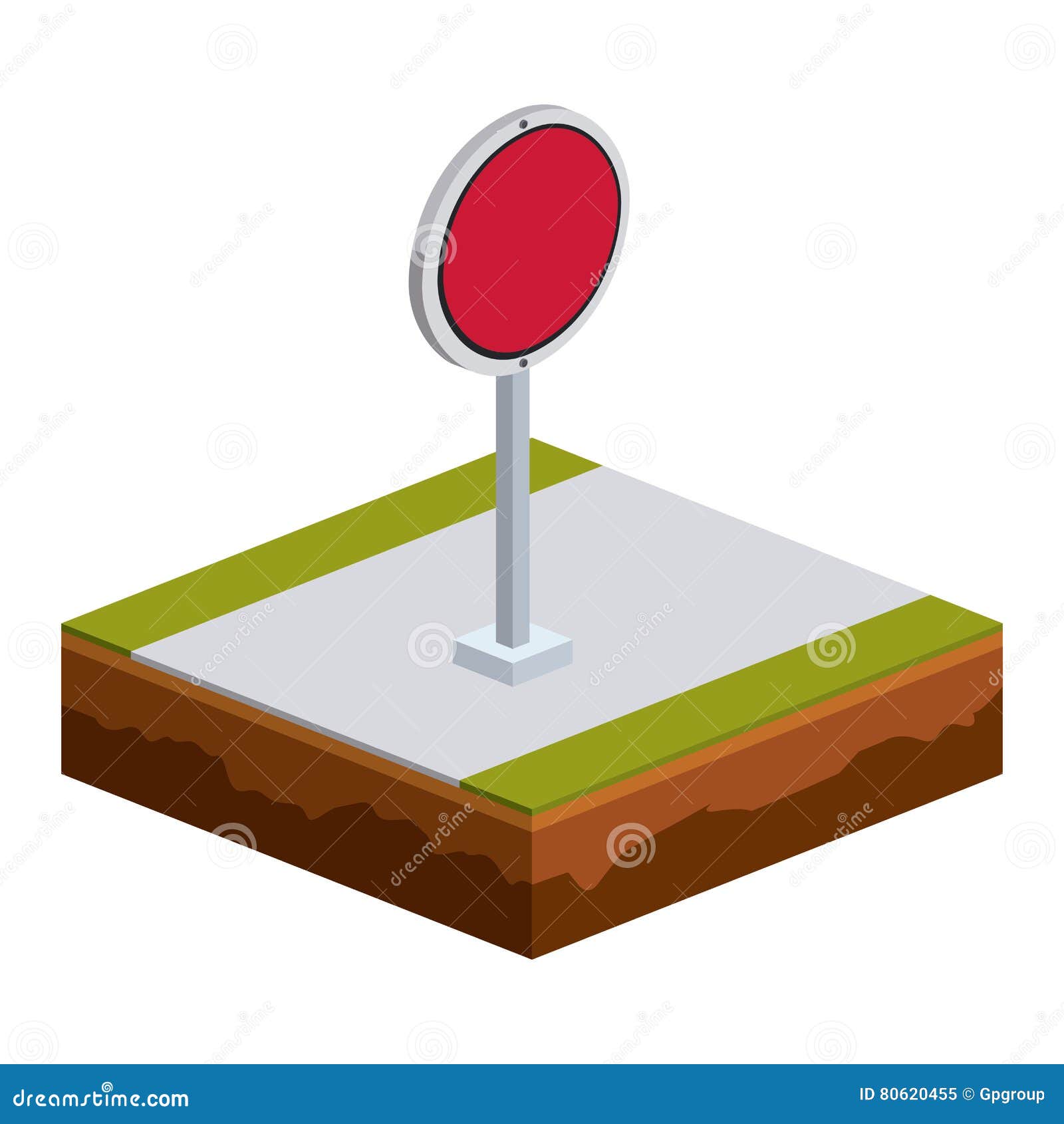 Isometric Red Road Sign Design Stock Vector - Illustration of signpost ...