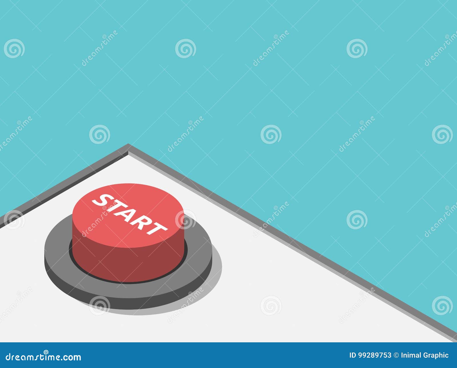 Isometric red start button stock vector. Illustration of space - 99289753