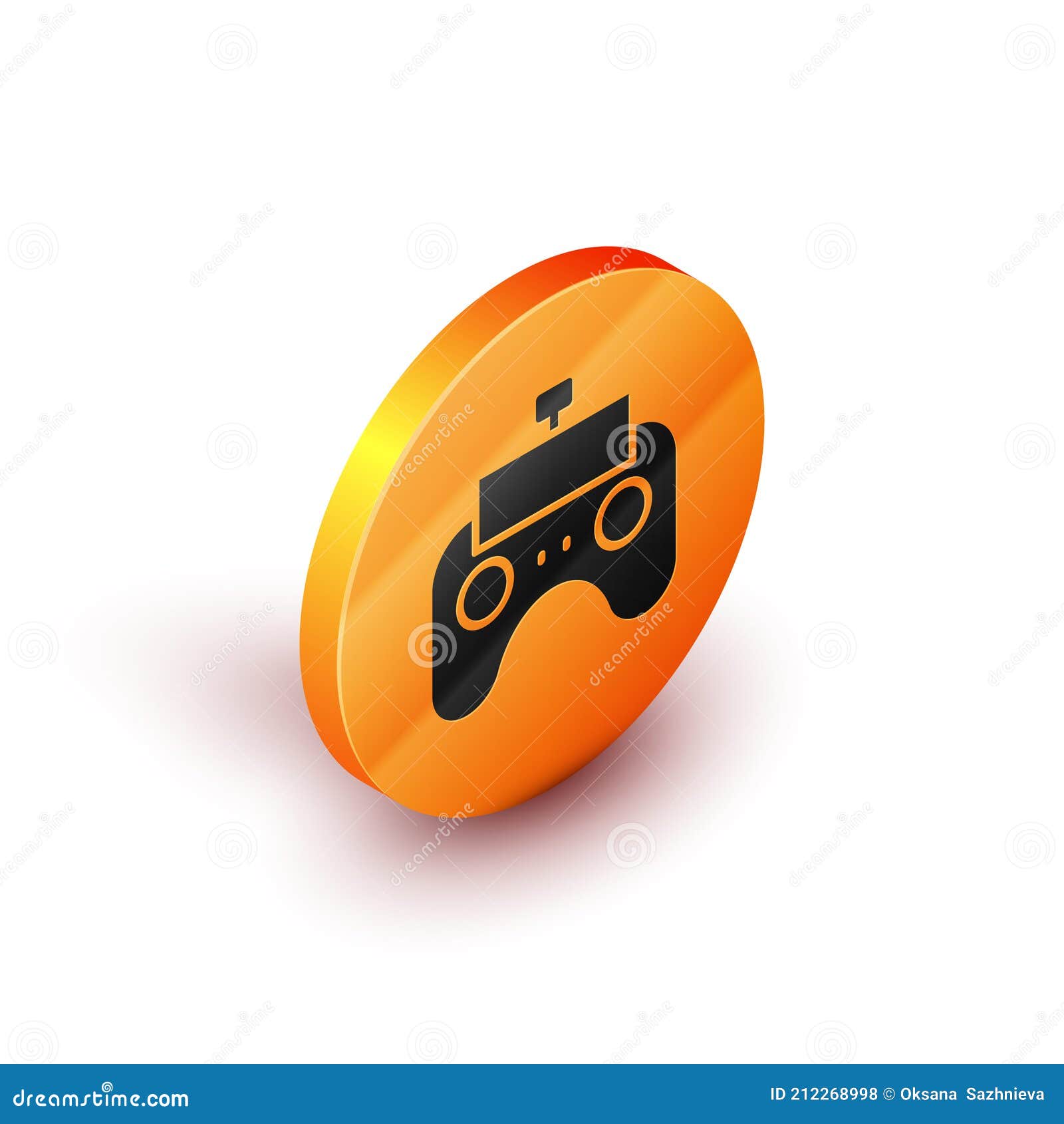 Isometric Remote Control Icon Isolated on White Background. Orange ...
