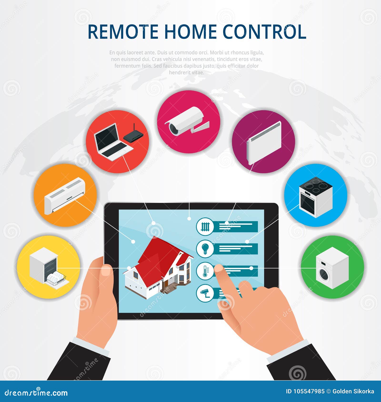 Isometric Remote Home Control, Smart Home Concept. Stock Vector ...