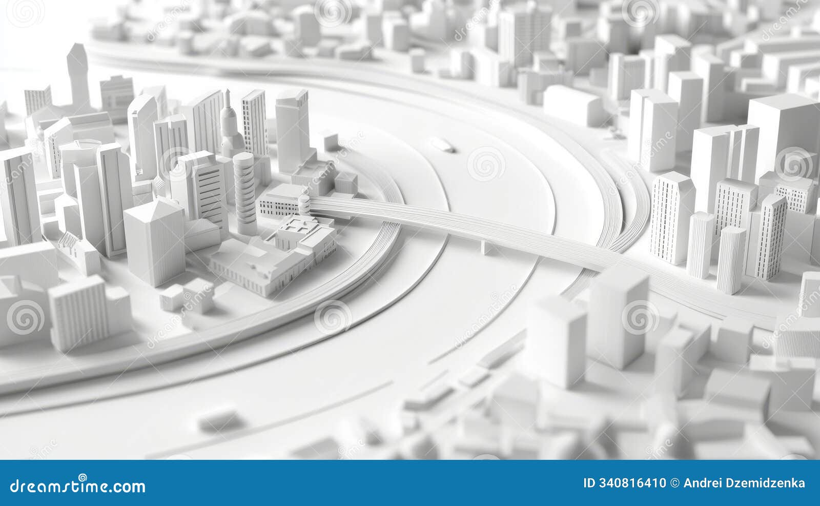 An Isometric Rendering of a White Map Scene with City Roads and ...