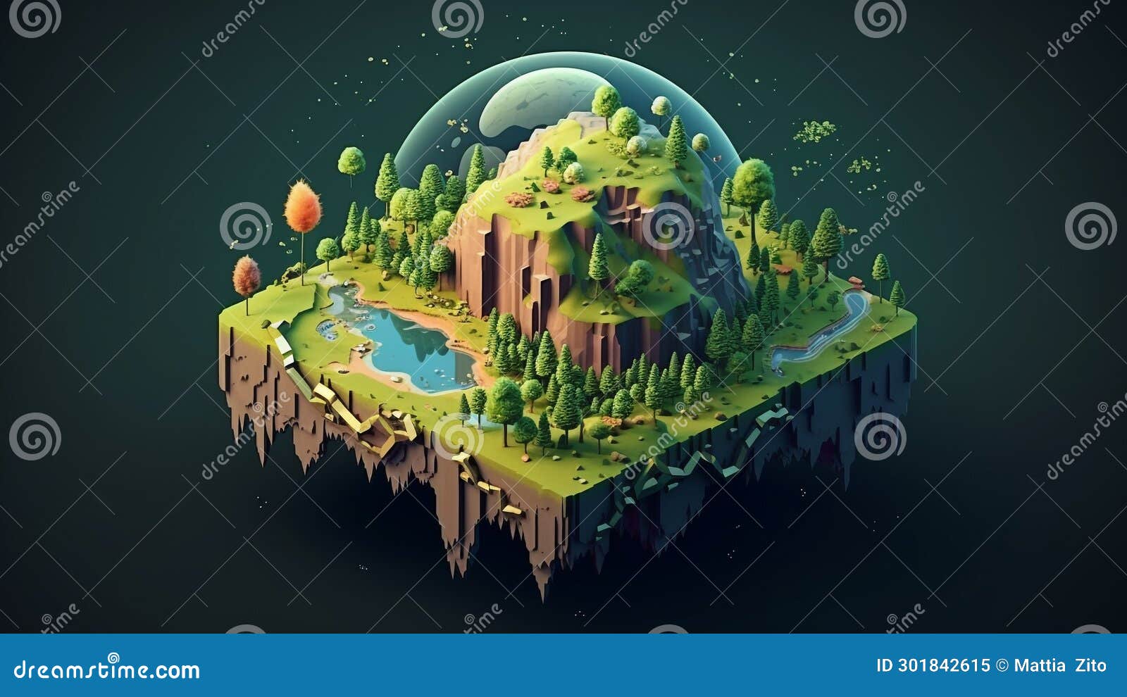 Isometric Representation of Life on Earth Stock Illustration ...