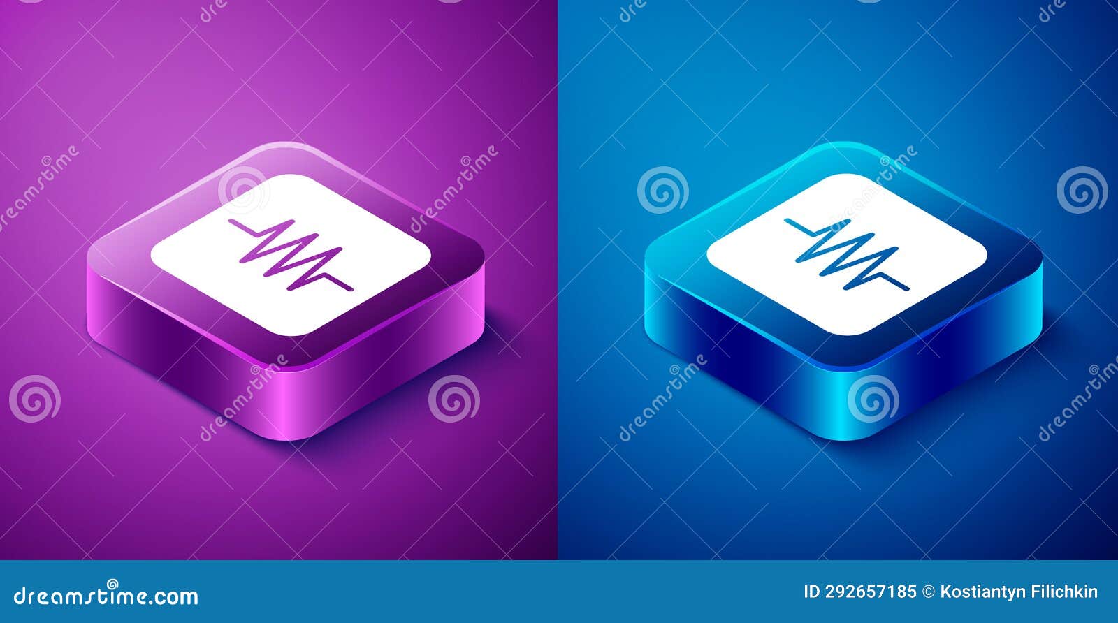 Isometric Resistor in Electronic Circuit Icon Isolated on Blue and ...