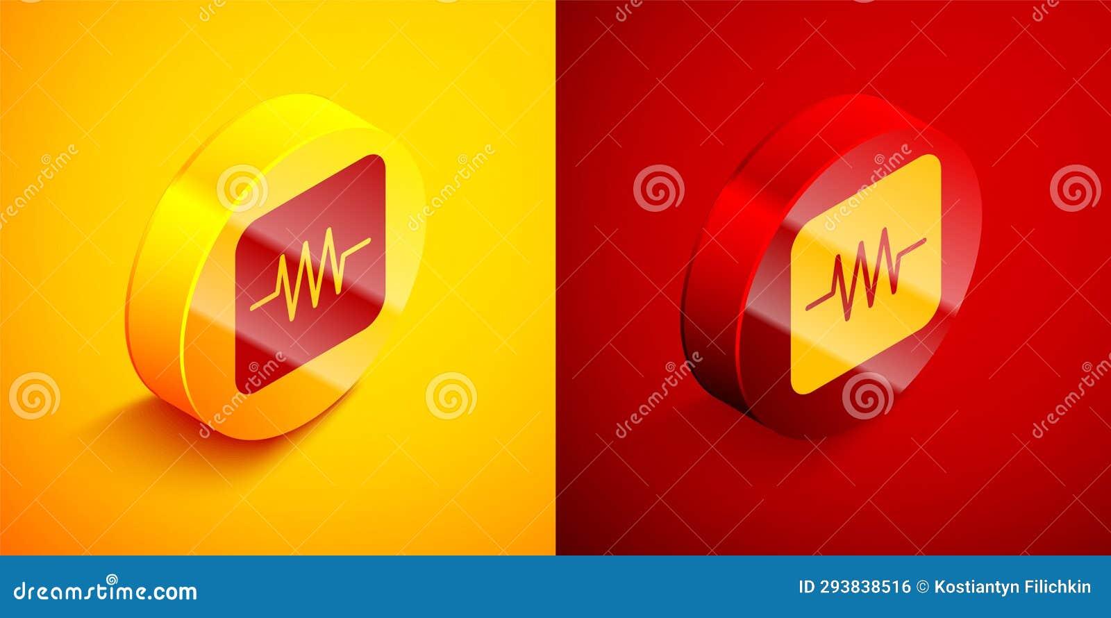 Isometric Resistor in Electronic Circuit Icon Isolated on Orange and ...