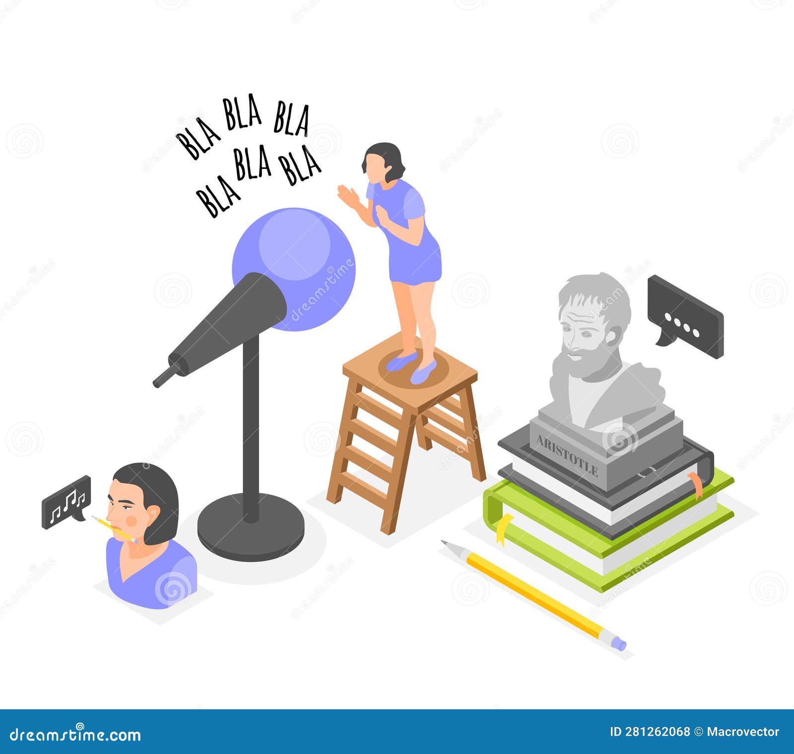 Isometric Rhetoric Composition Stock Vector - Illustration of speech ...
