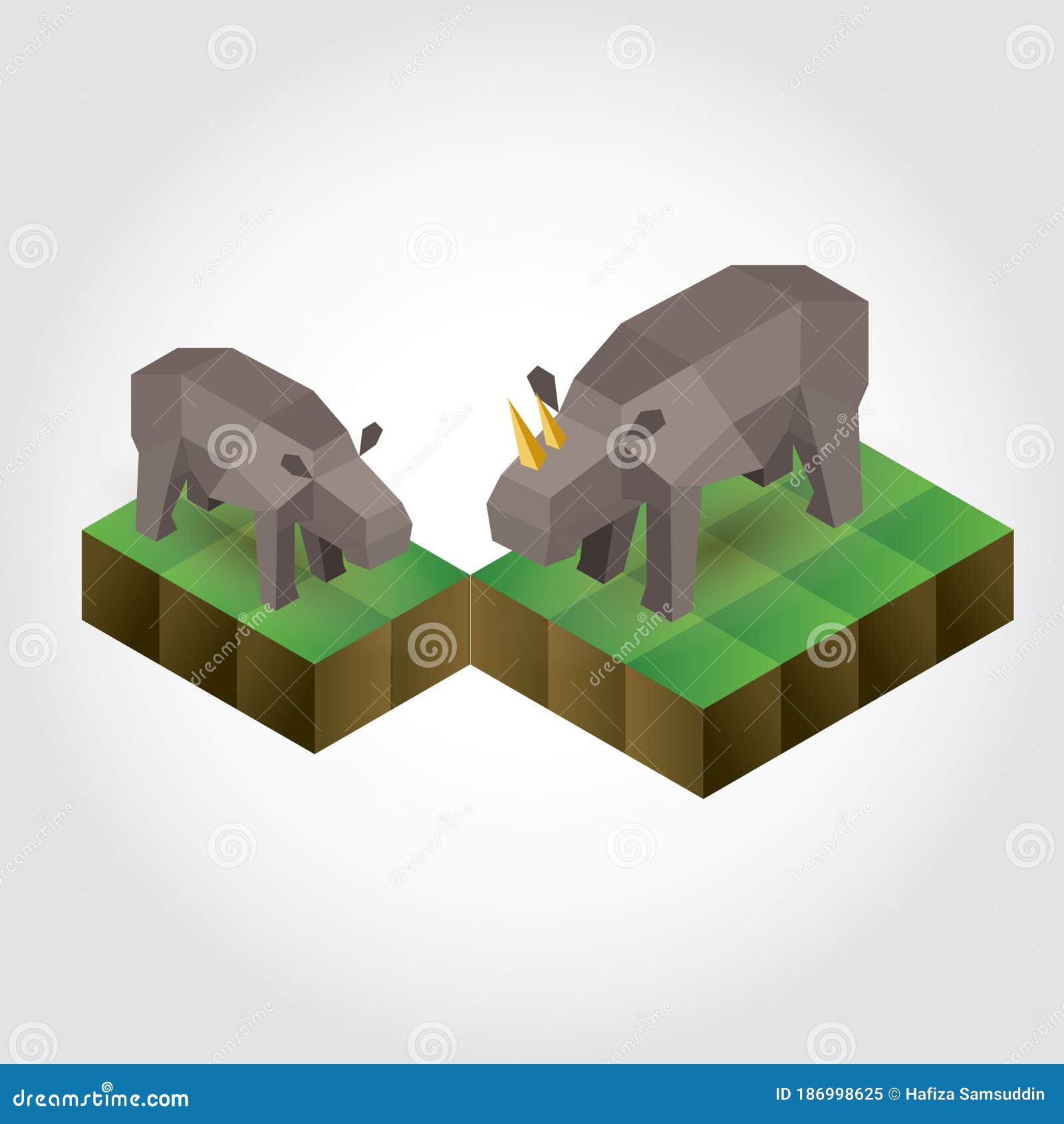 Isometric Rhinoceros. Vector Illustration Decorative Design Stock ...