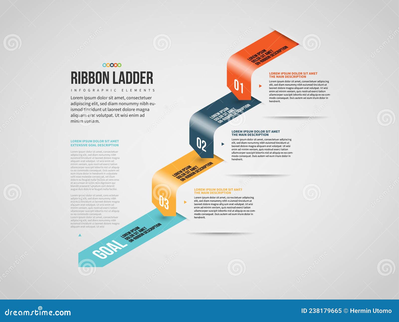 Ladder Infographic 6 Steps To Success Growth Template. Business Process ...