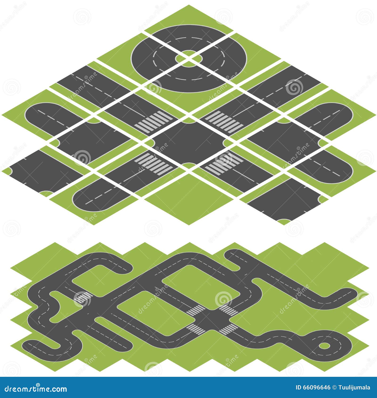 Isometric Road For City Map. Highway In Perspective For Car For Journey ...