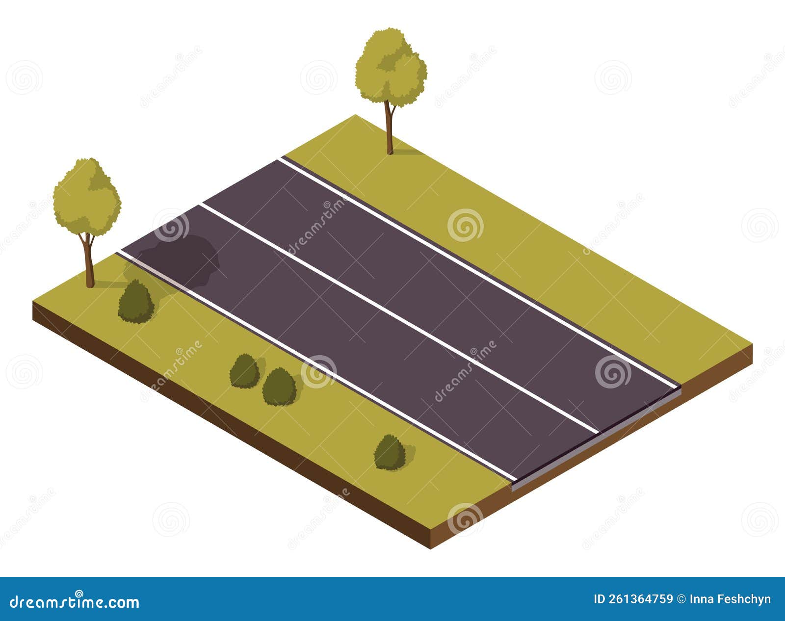 Isometric Road Construction Scene Element. New Road Icon Vector Illustration Stock Illustration ...