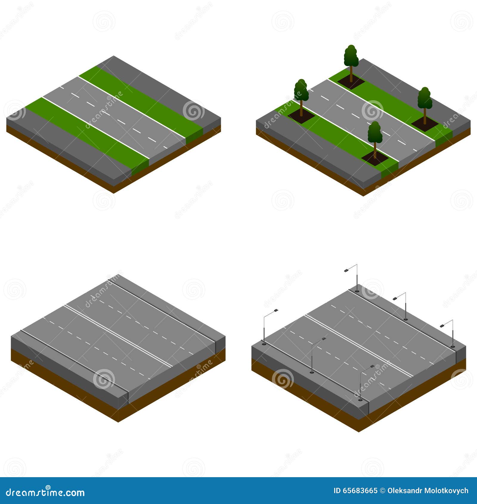 Isometric road elements. stock vector. Illustration of town - 65683665 Isometric road elements. stock vector. Illustration of town - 65683665