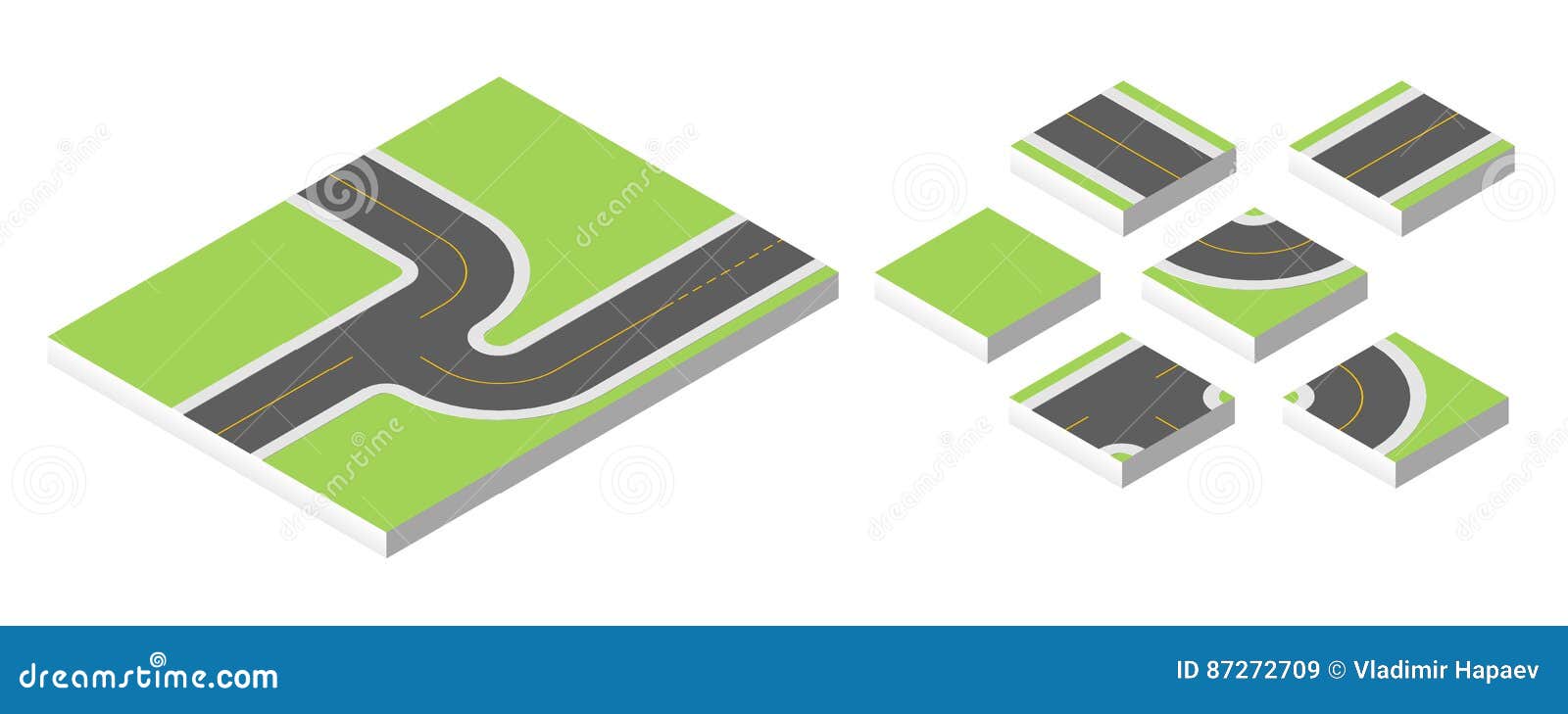 Isometric Road. Vector Illustration Eps 10 Isolated on White Background ...