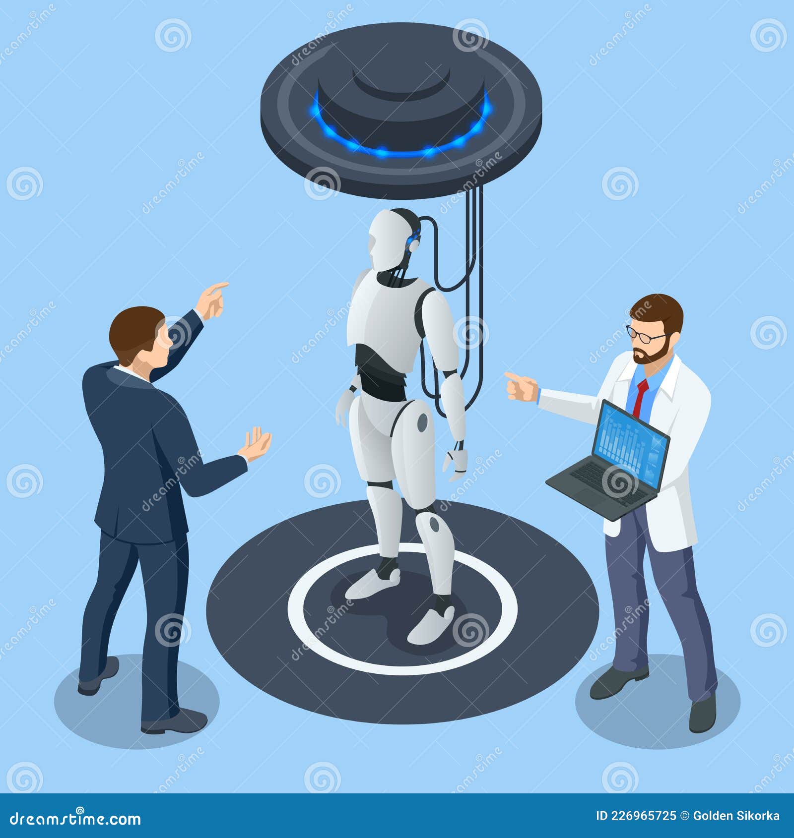Isometric Robot Analyzes the Database. Artificial Intelligence Working ... Isometric Robot Analyzes the Database. Artificial Intelligence Working ...
