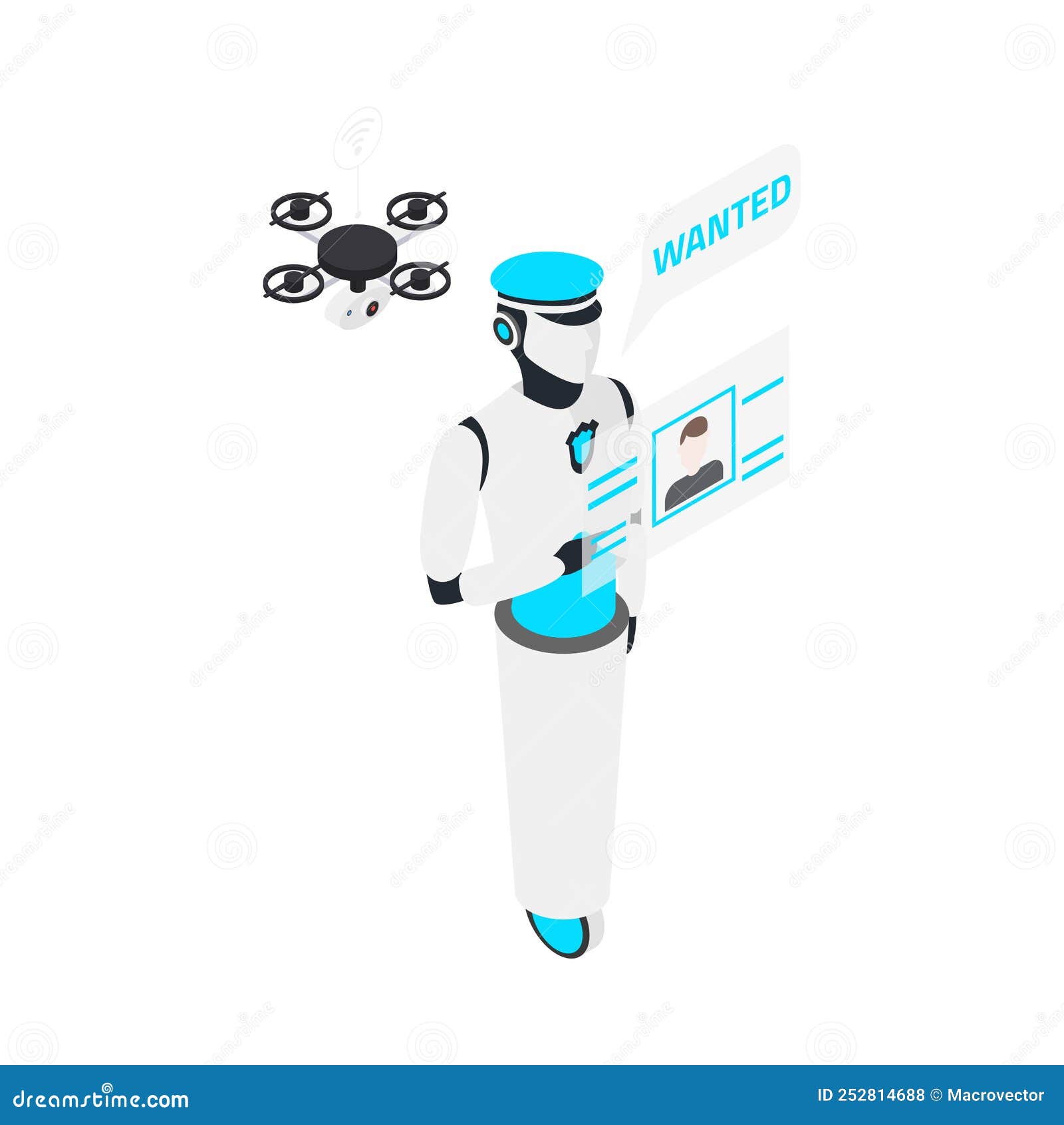 Isometric RPA. Robotic Process Automation, Futuristic Artificial ...