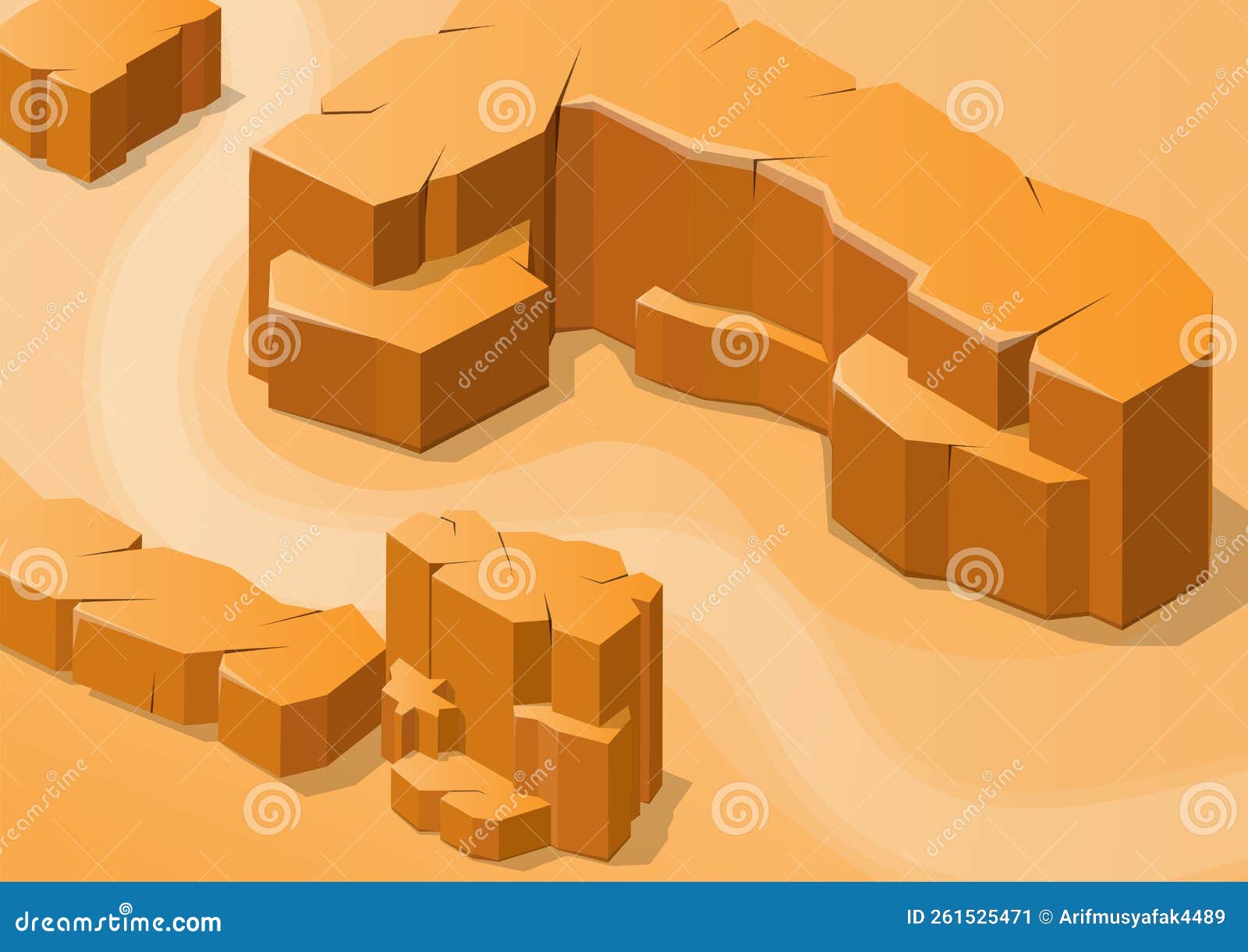 Isometric Rock Mountain in Desert Stock Vector - Illustration of ...