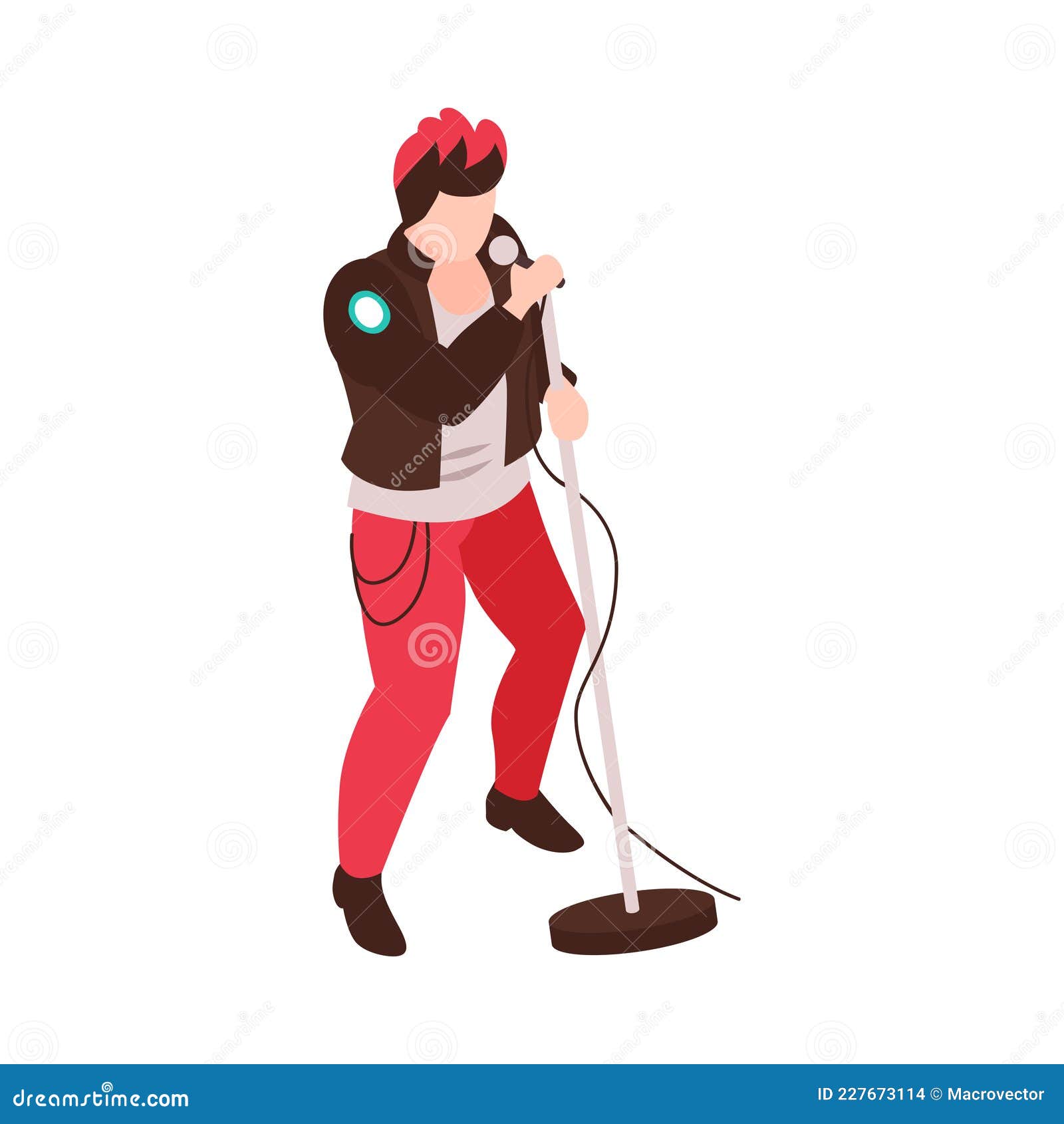 Isometric Rock Singer stock vector. Illustration of performing - 227673114