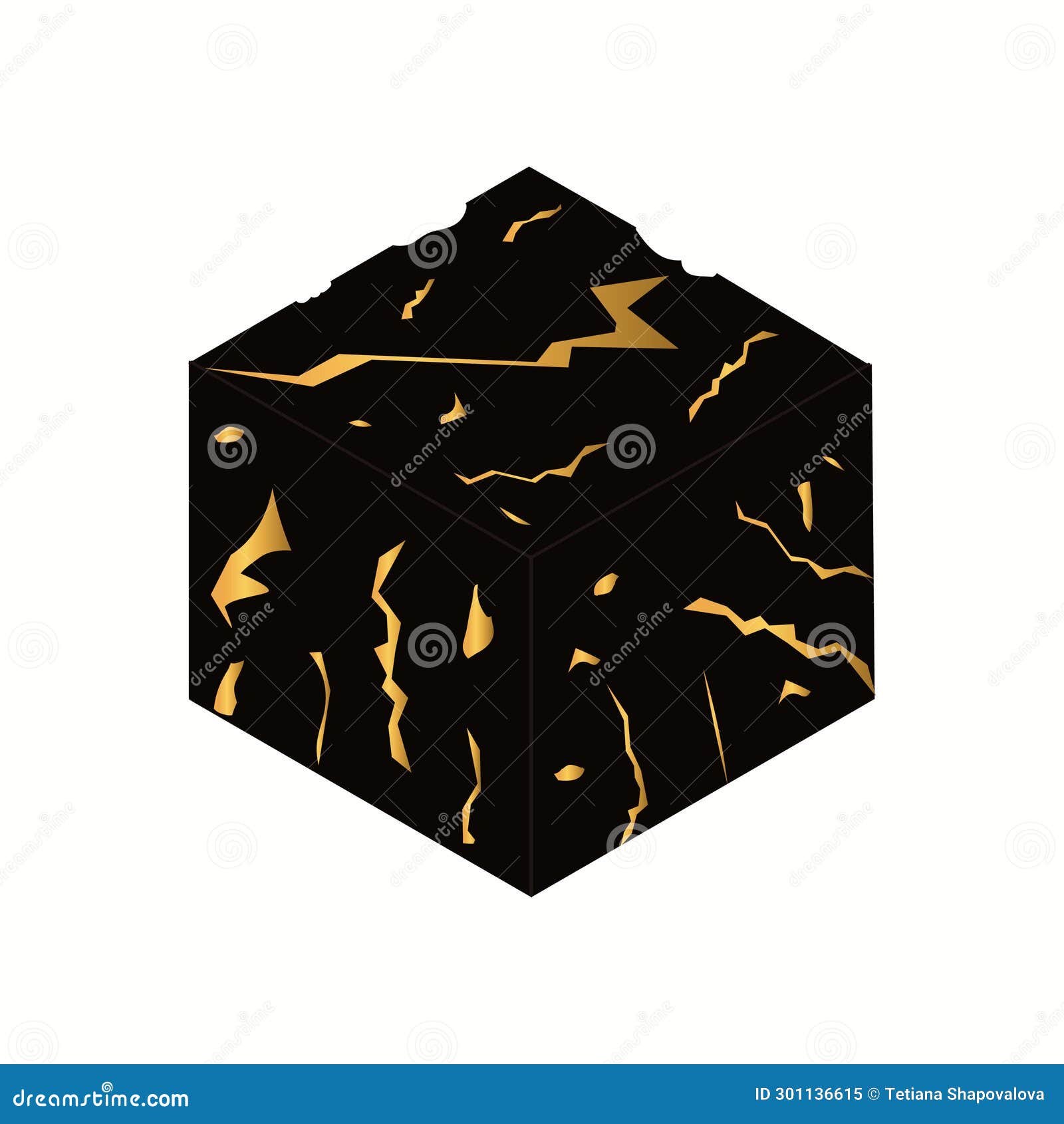 Isometric Rock Stone. Brick Cube Stock Vector - Illustration of block ...