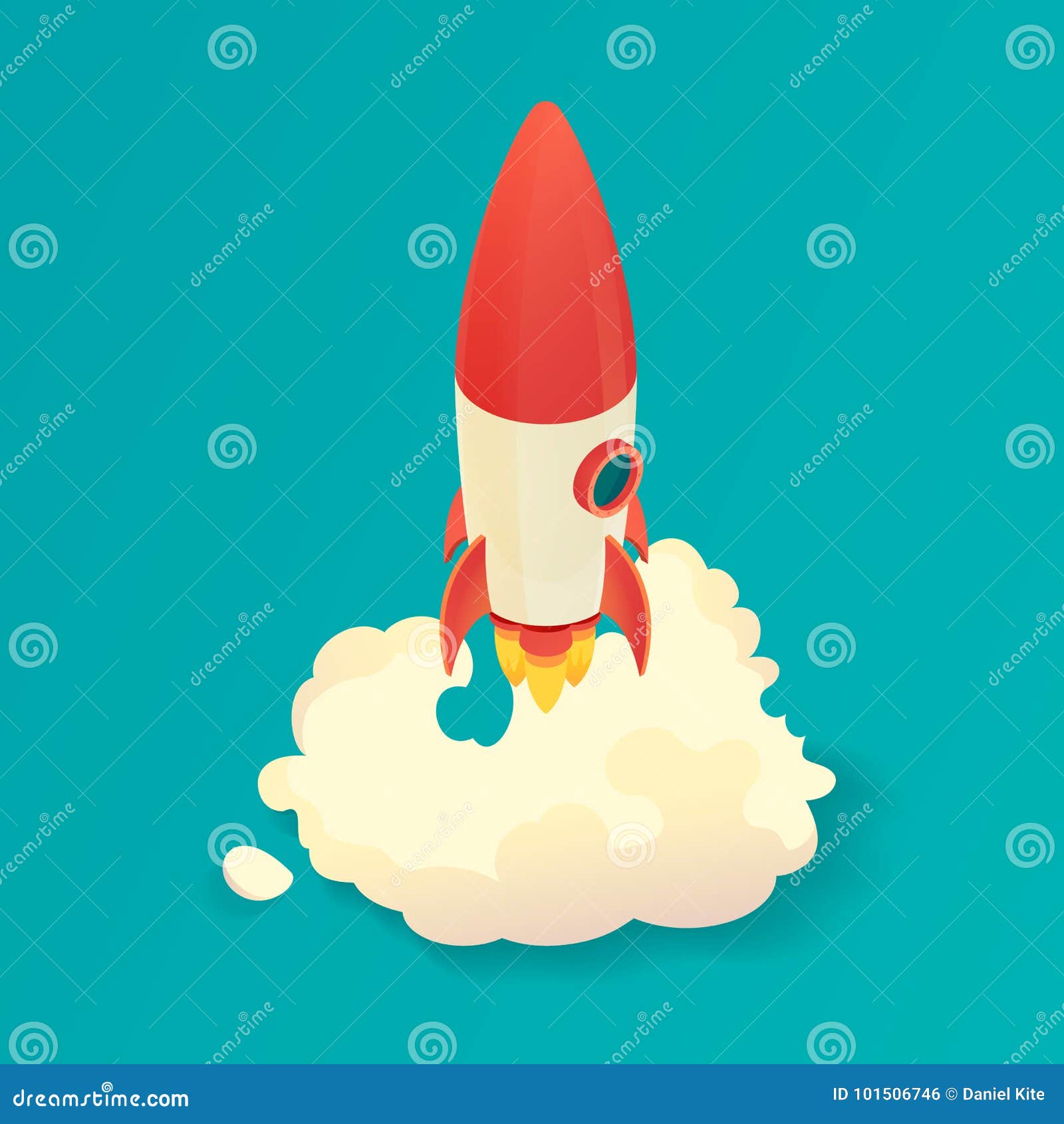 Isometric Rocket Launch. Start Up Rocket Ship. Vector Illustration ...