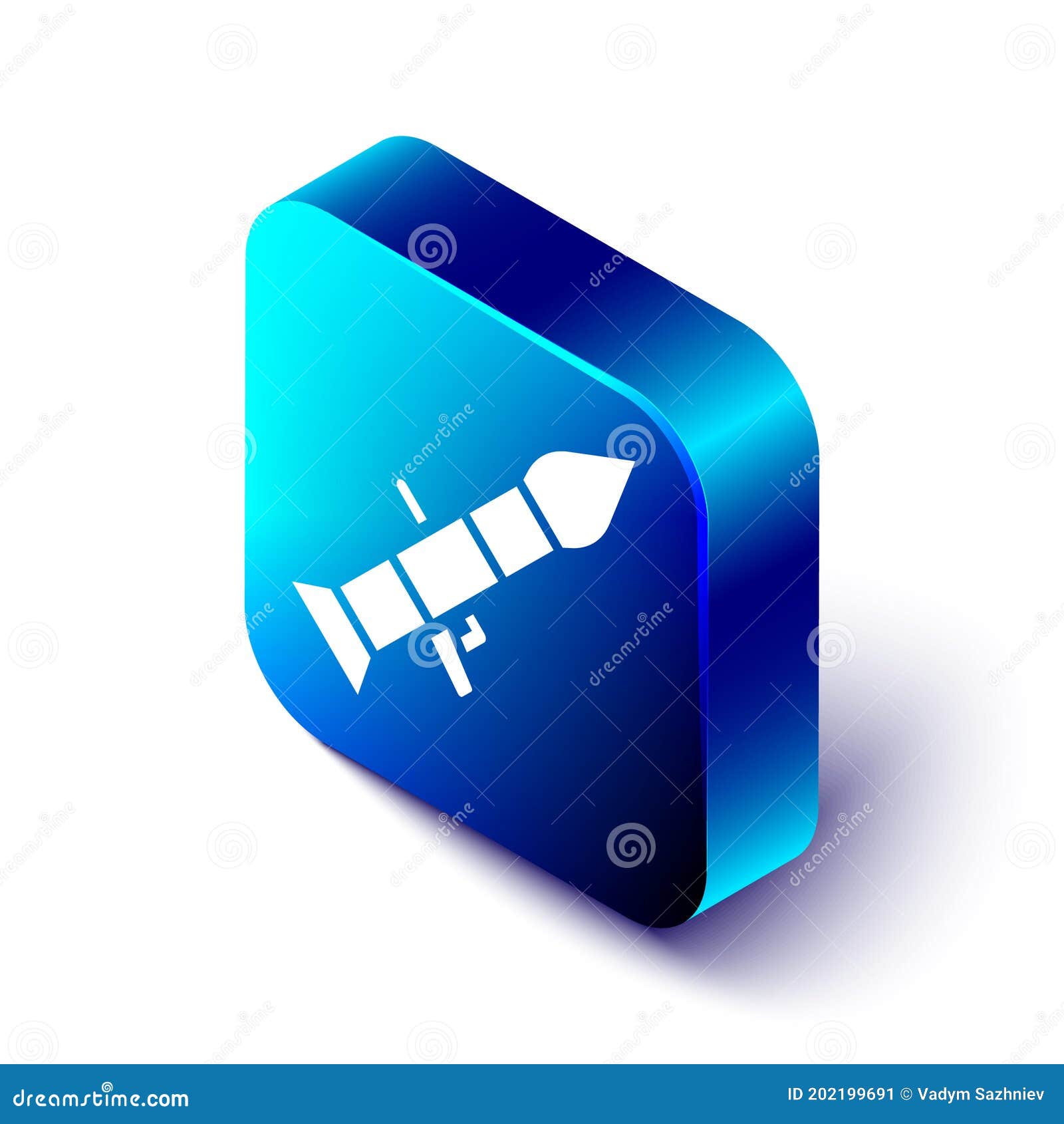 Isometric Rocket Launcher with Missile Icon Isolated on White ...