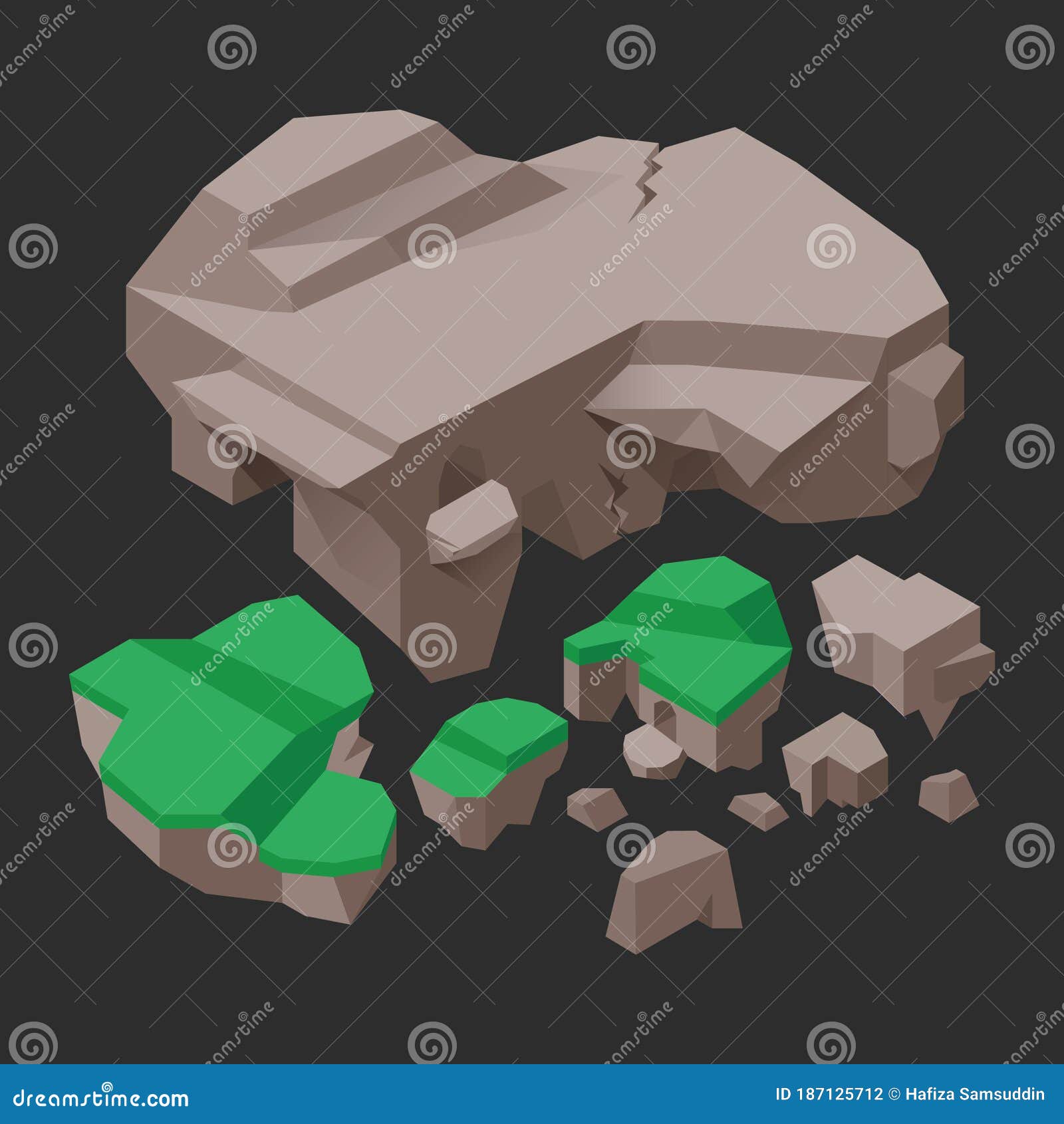 Isometric Rocks. Vector Illustration Decorative Design Stock Vector ...
