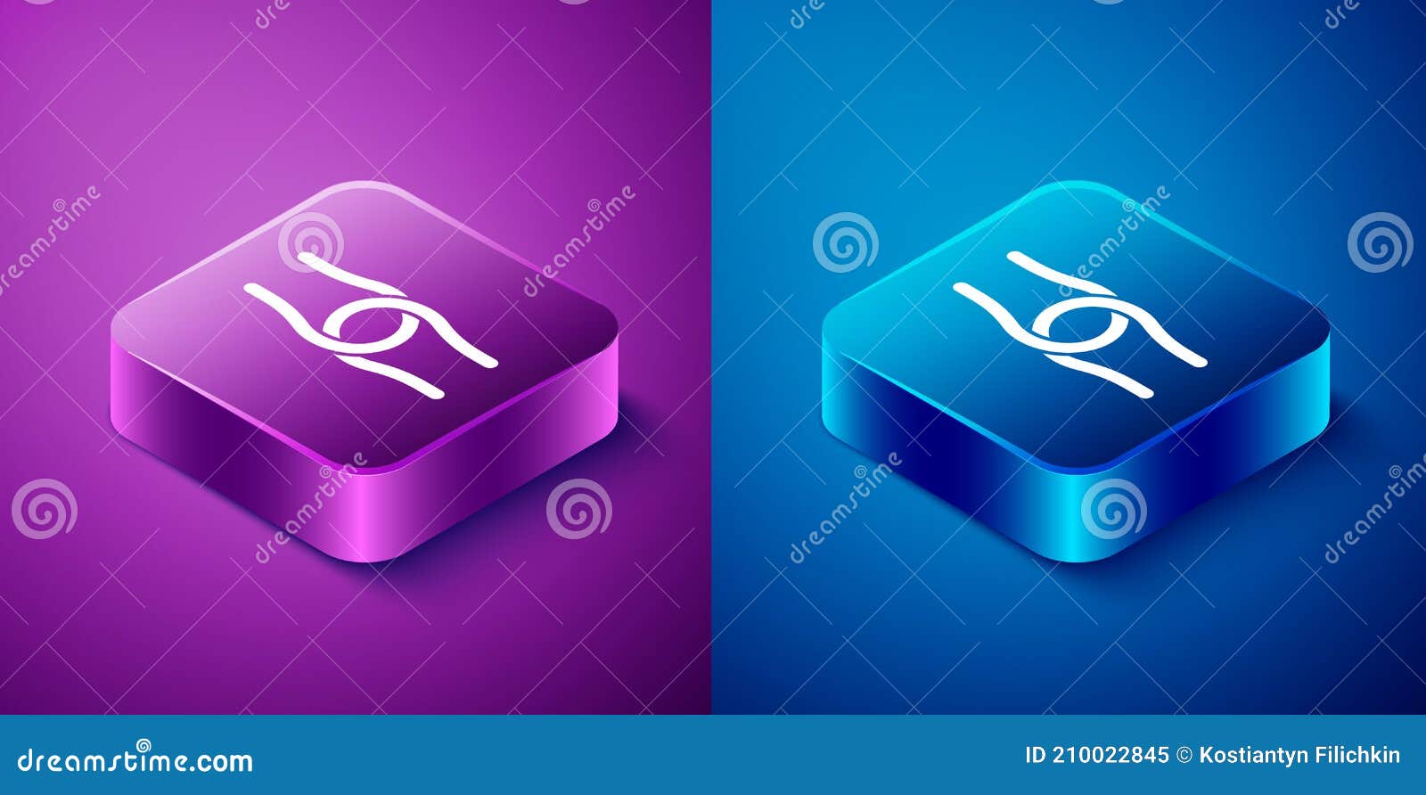 Isometric Rope Tied in a Knot Icon Isolated on Blue and Purple ...