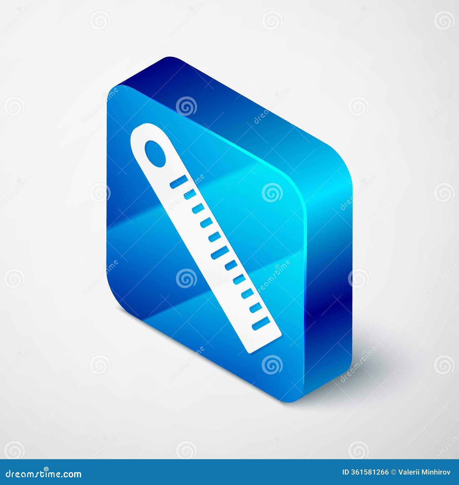 Isometric Ruler Icon. 3d School Supplies Stock Photography ...