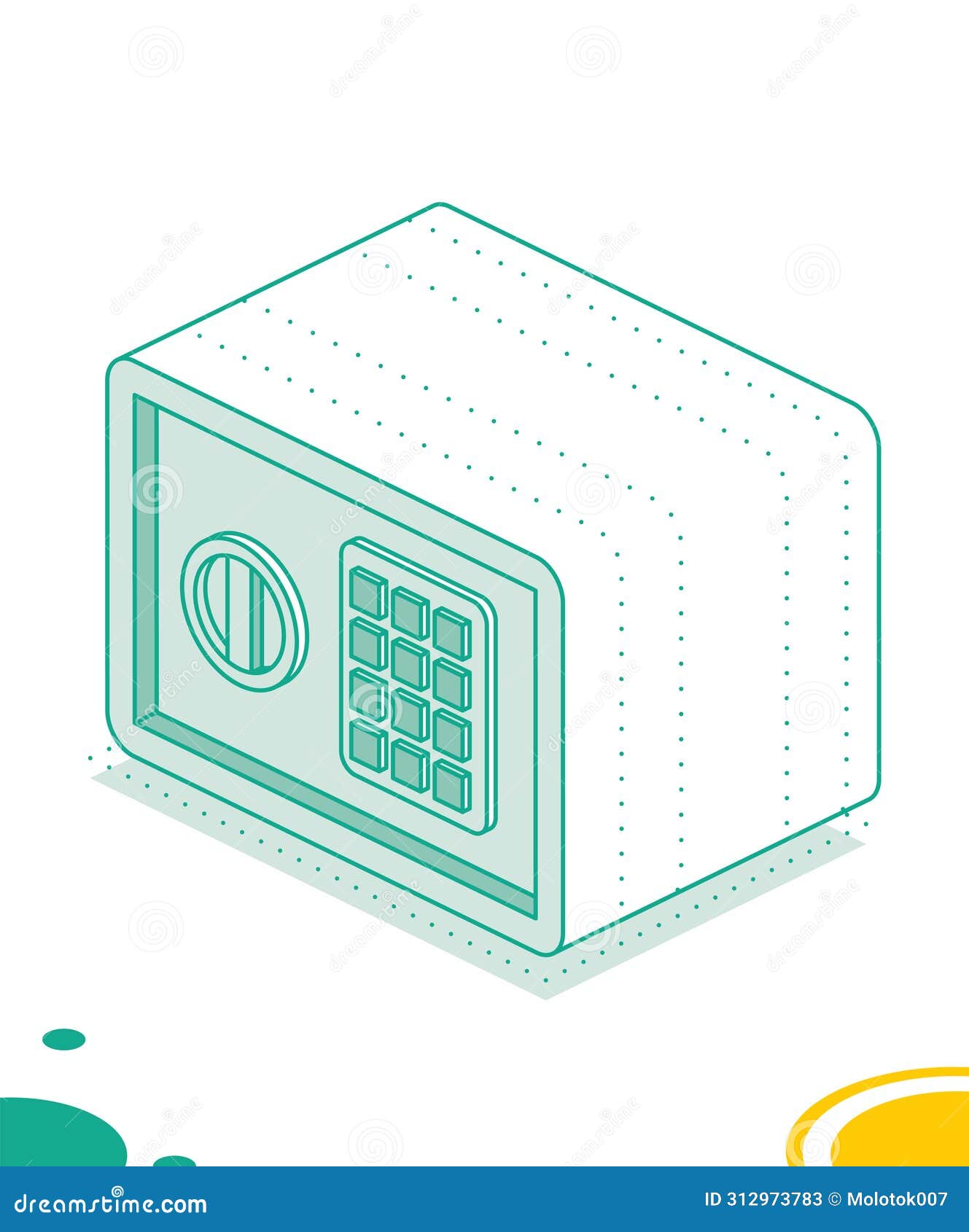 Set Isometric Safe, Shield With Dollar, Medal With Star And Pyramid ...