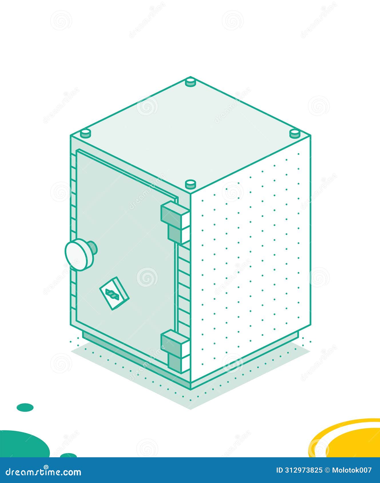 Set Isometric Safe, Shield With Dollar, Medal With Star And Pyramid ...