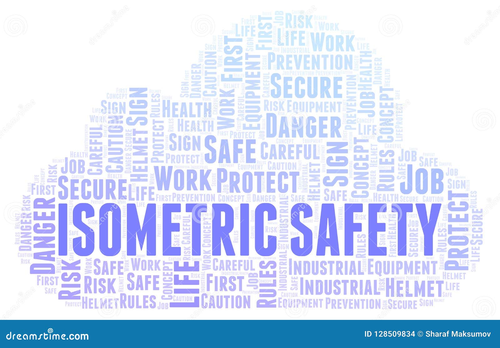 Isometric Safety Word Cloud. Stock Illustration - Illustration of life ...