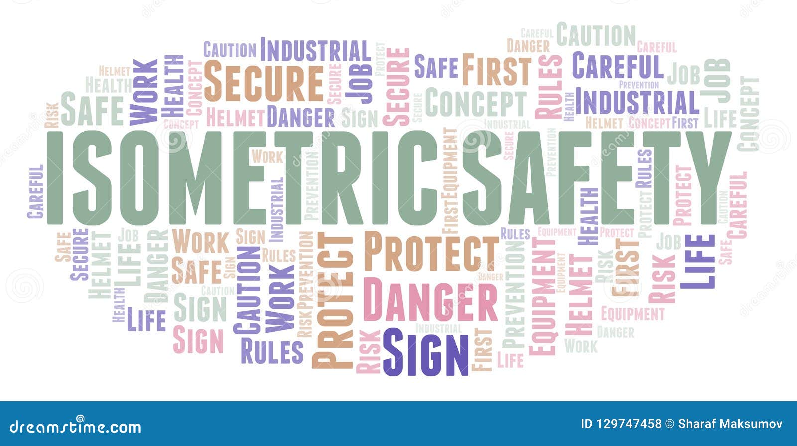 Isometric Safety Word Cloud. Stock Illustration - Illustration of ...
