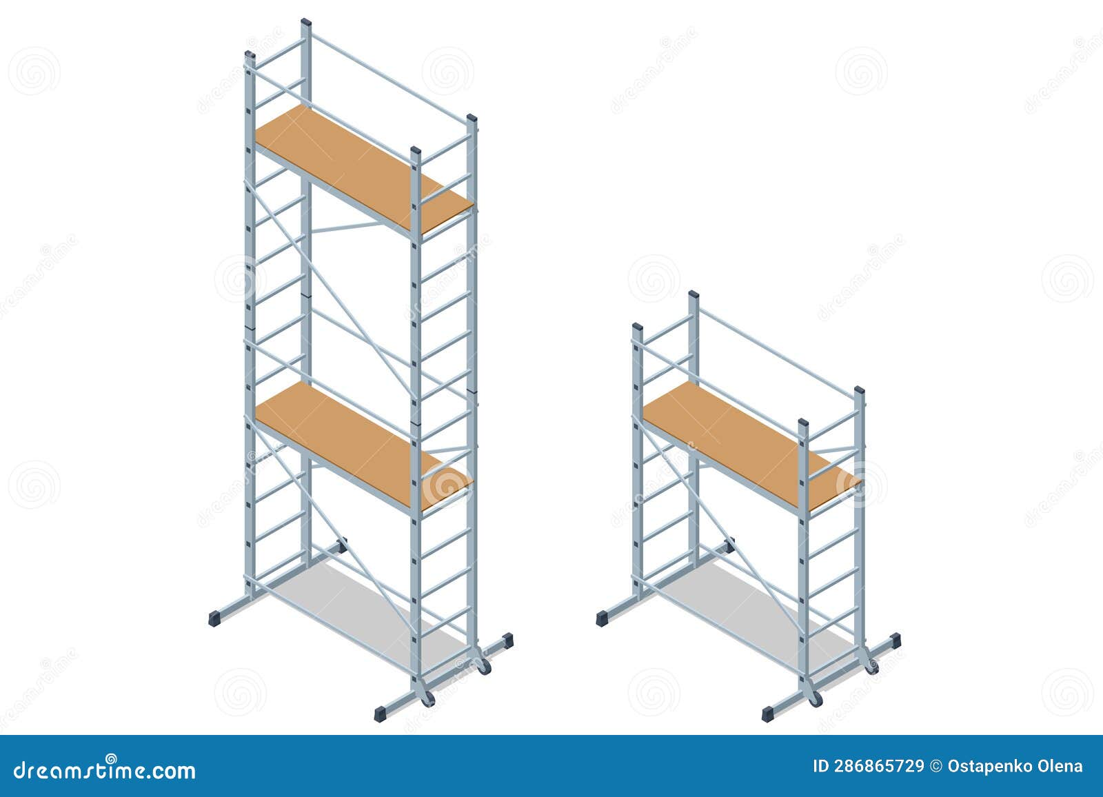 Isometric Scaffolding Frame. Labor Risks Prevention about Using ...