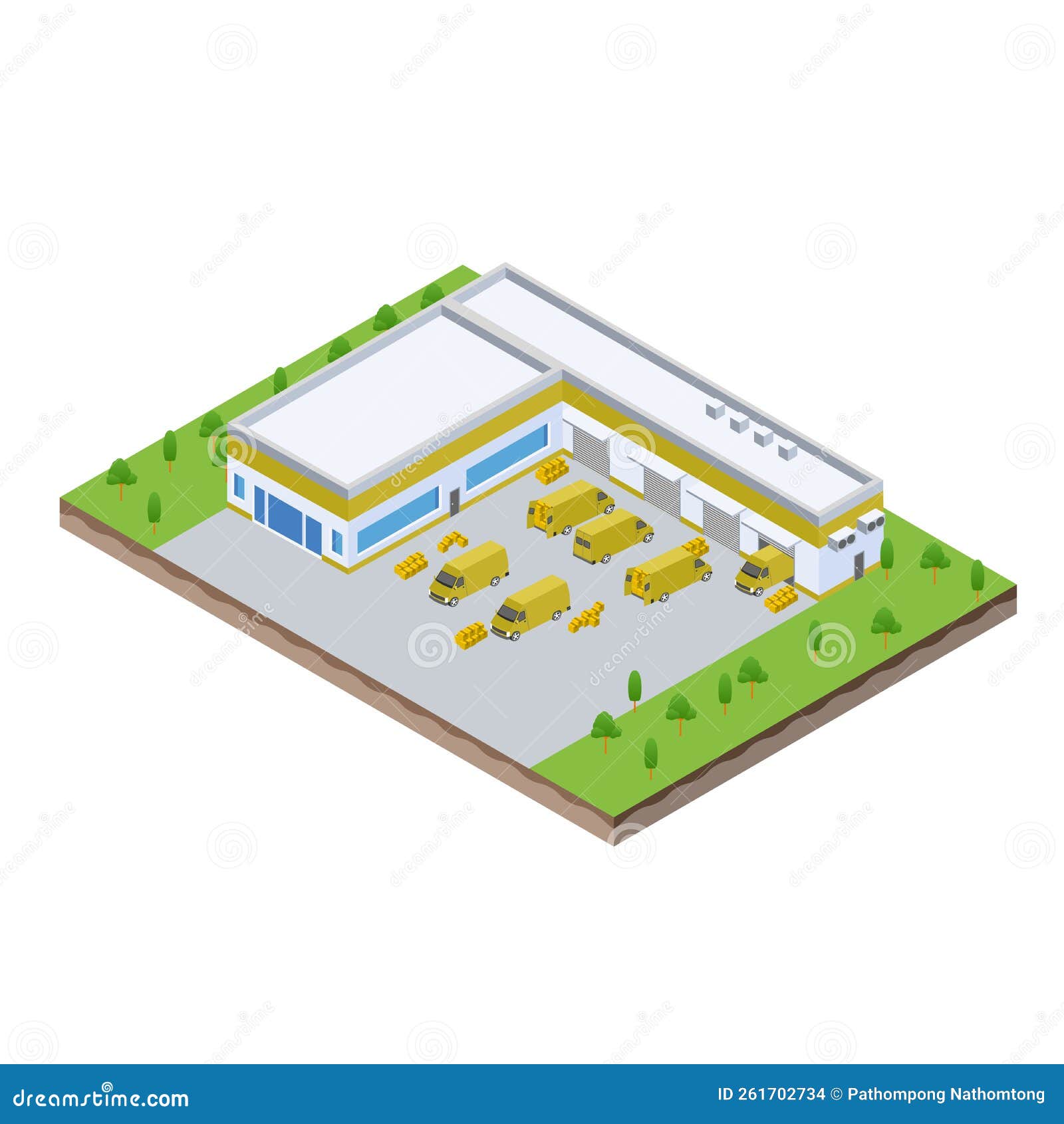 Unloading Process At Designated Area. Back View Of A Heavy Goods ...