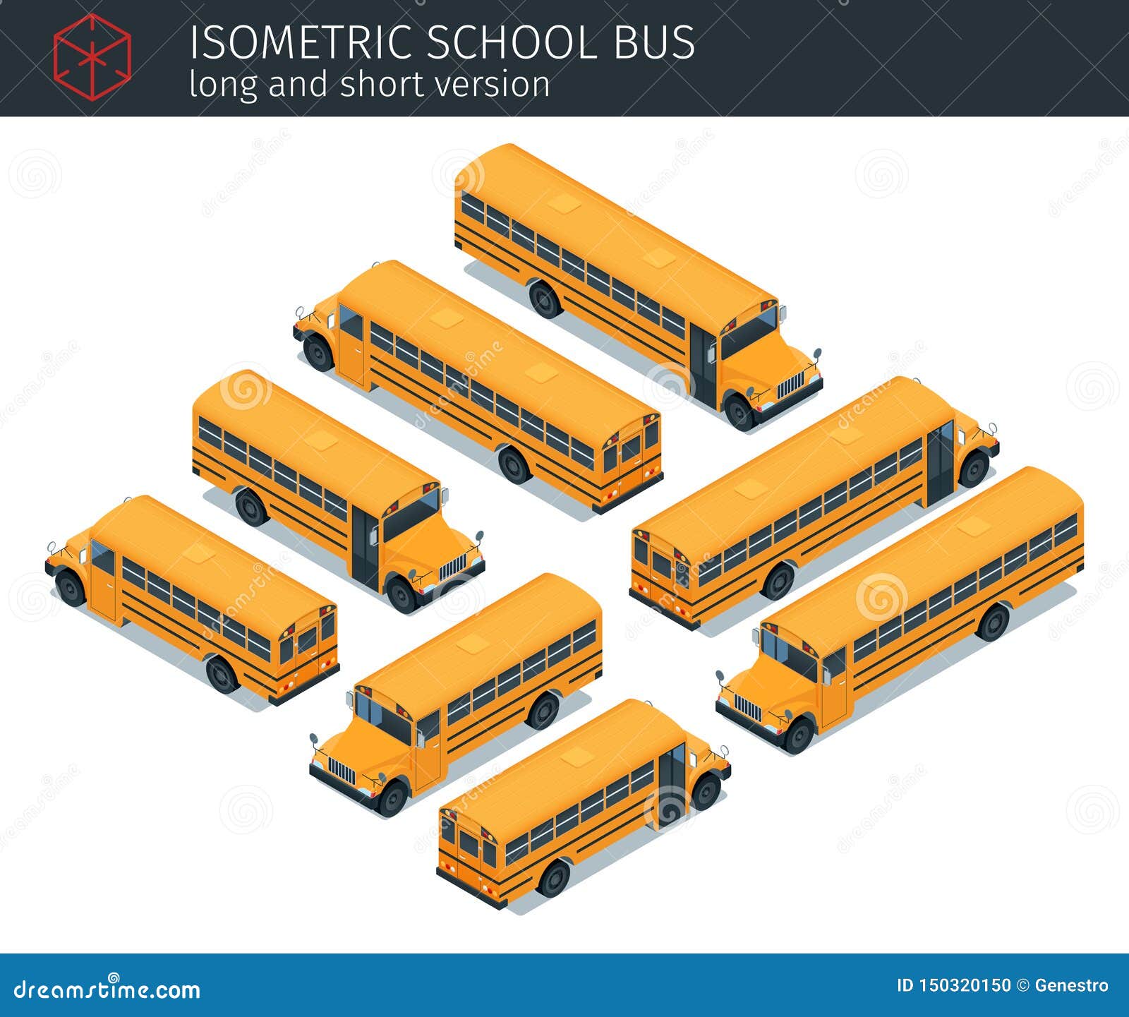 Isometric School Bus Vector Illustration | CartoonDealer.com #72565702
