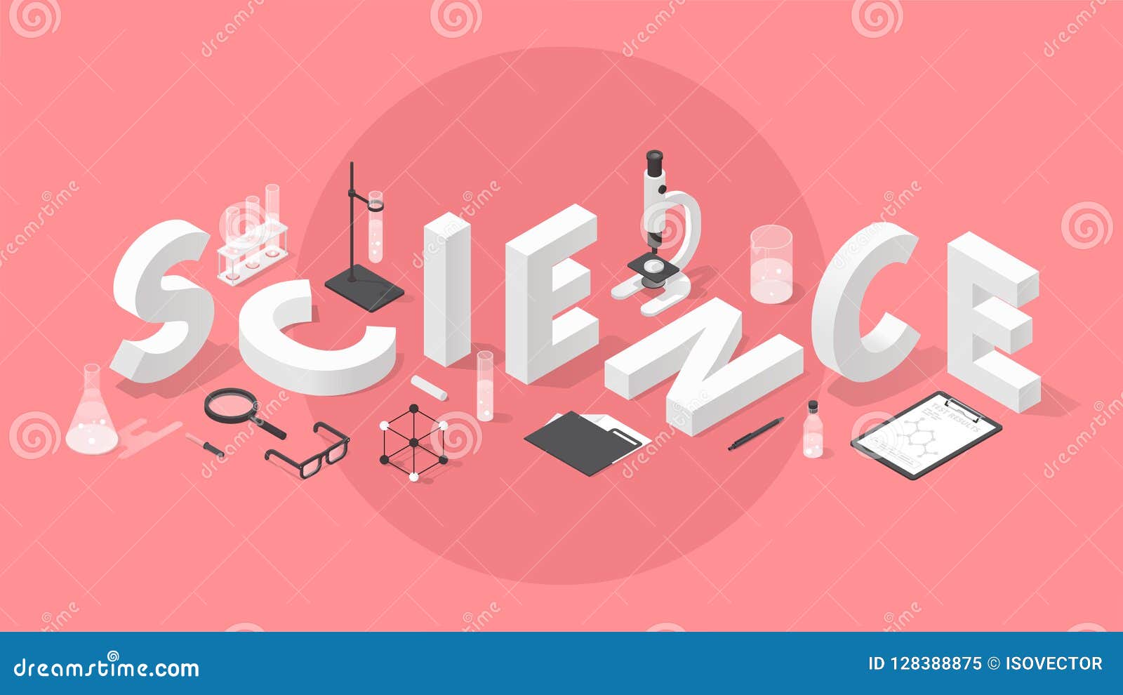Isometric Science Concept Illustration Stock Vector - Illustration of ...