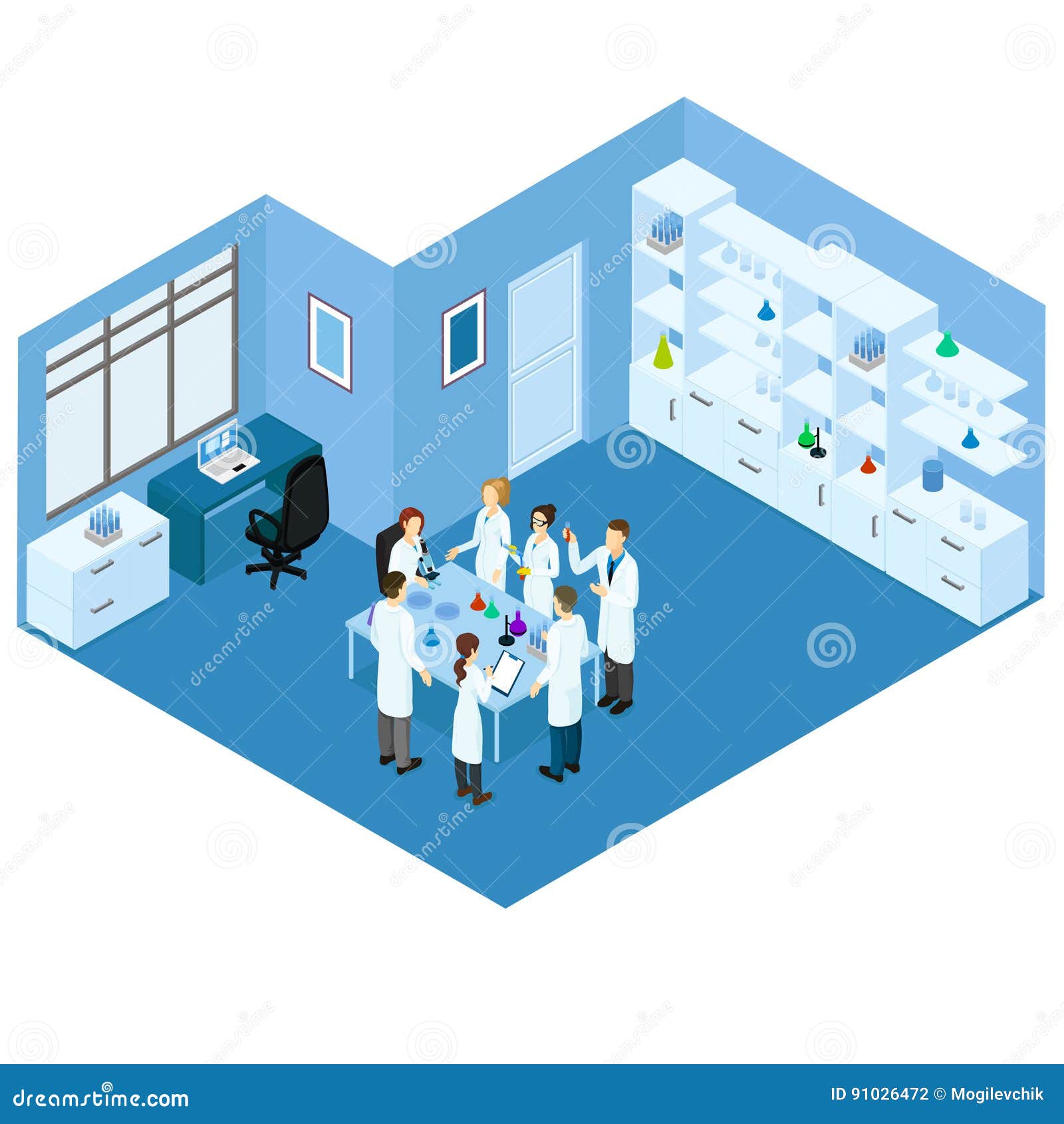 Isometric Science Laboratory Concept Stock Vector - Illustration of ...