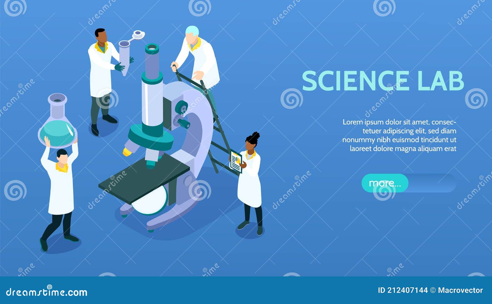 Isometric Science Laboratory Horizontal Banner Stock Vector ...